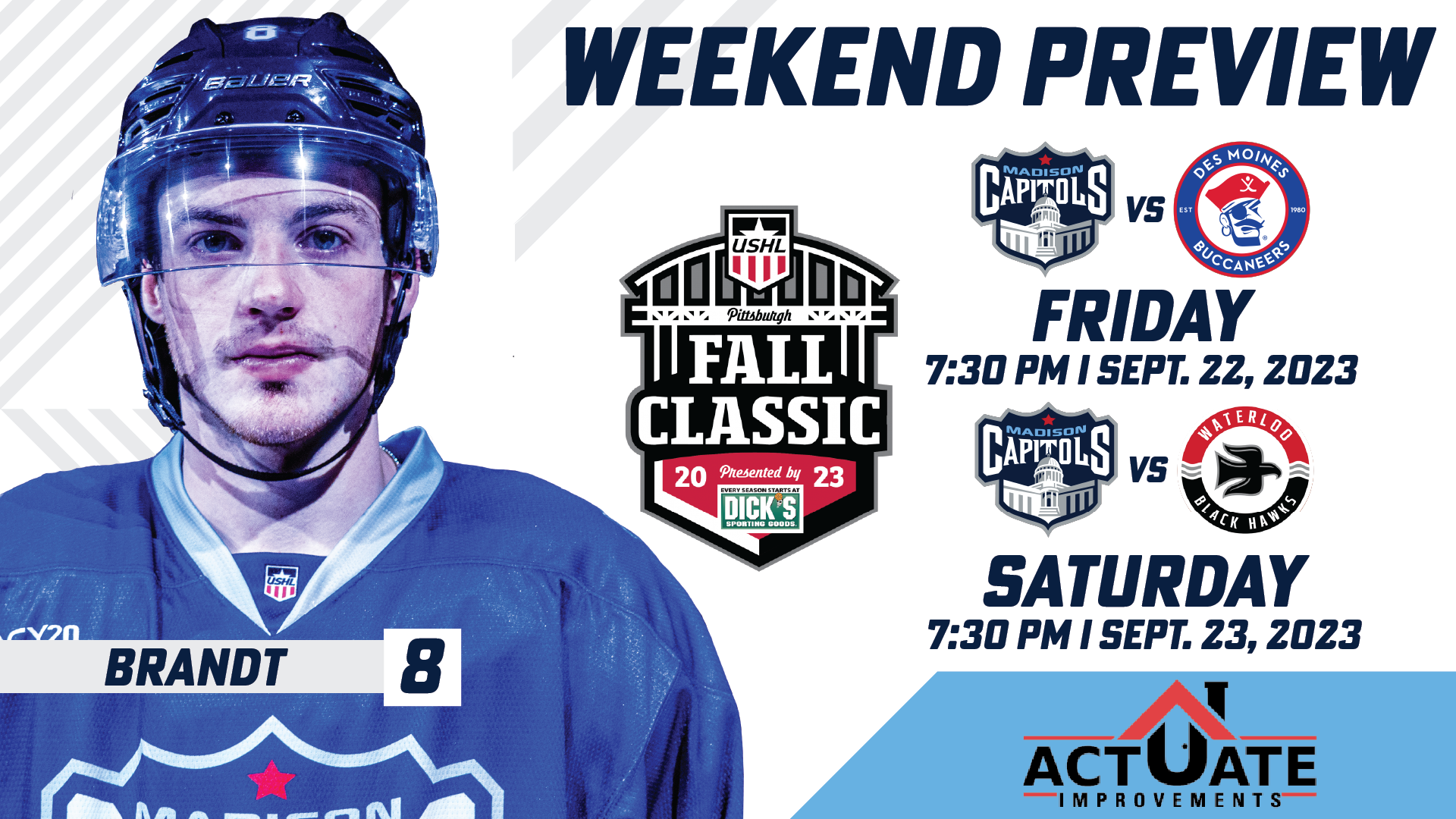 Weekend Preview: Capitols to Start 2023-24 Season Friday - Madison Capitols