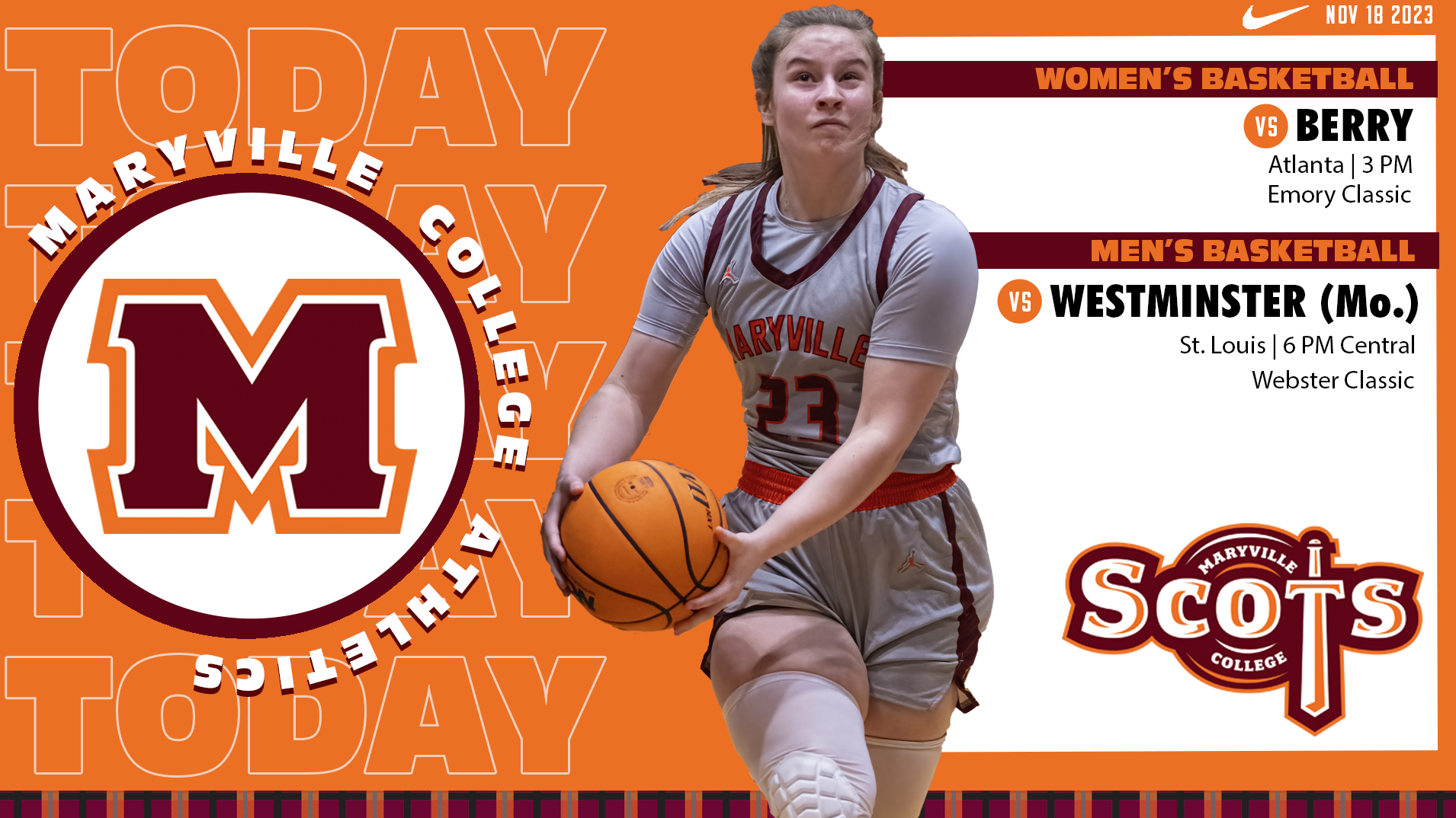 Today in Maryville Athletics - Nov. 18 - Maryville College