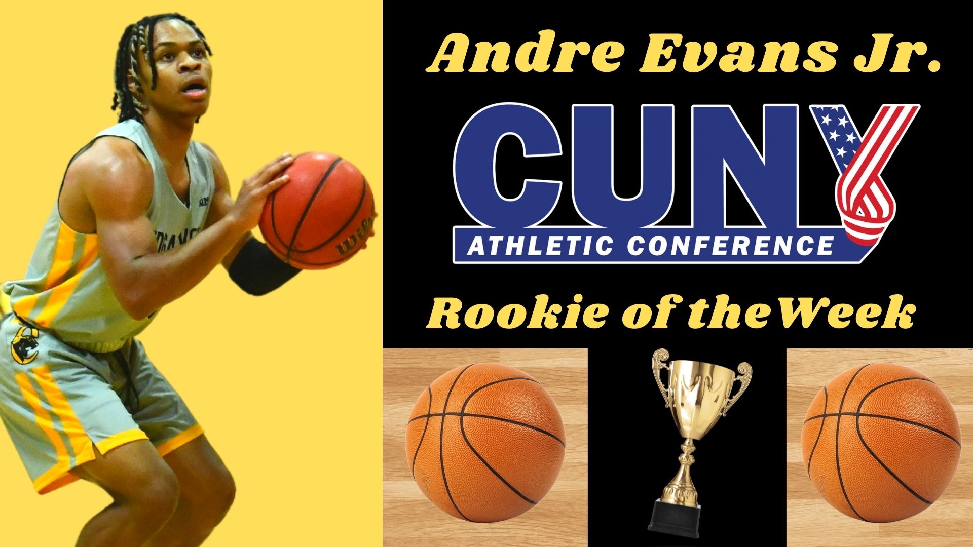 Andre Evans Jr. bags CUNYAC Rookie of the Week award - Medgar Evers ...