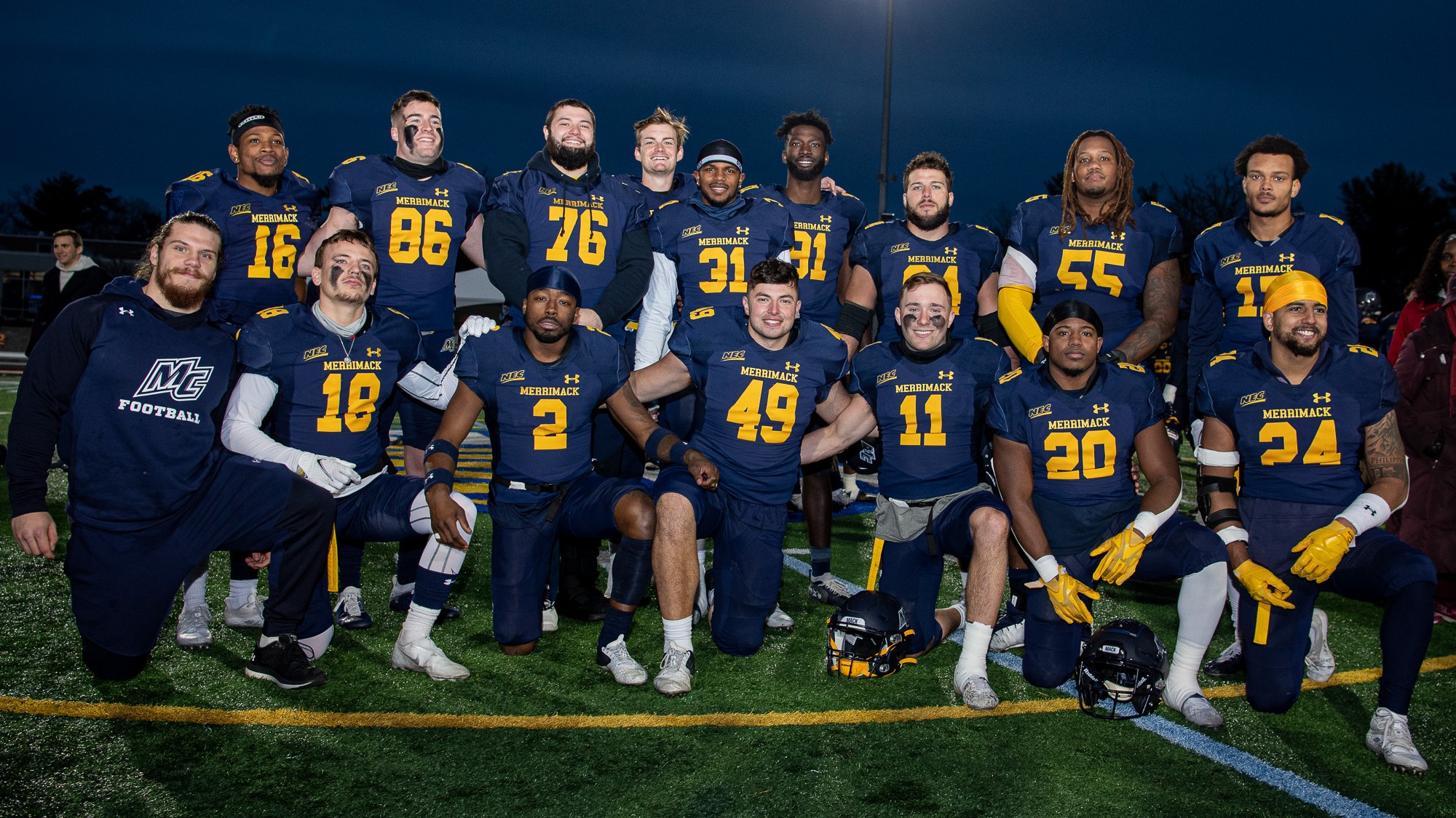 Football Knocked Off by Bryant on Senior Day - Merrimack College Athletics