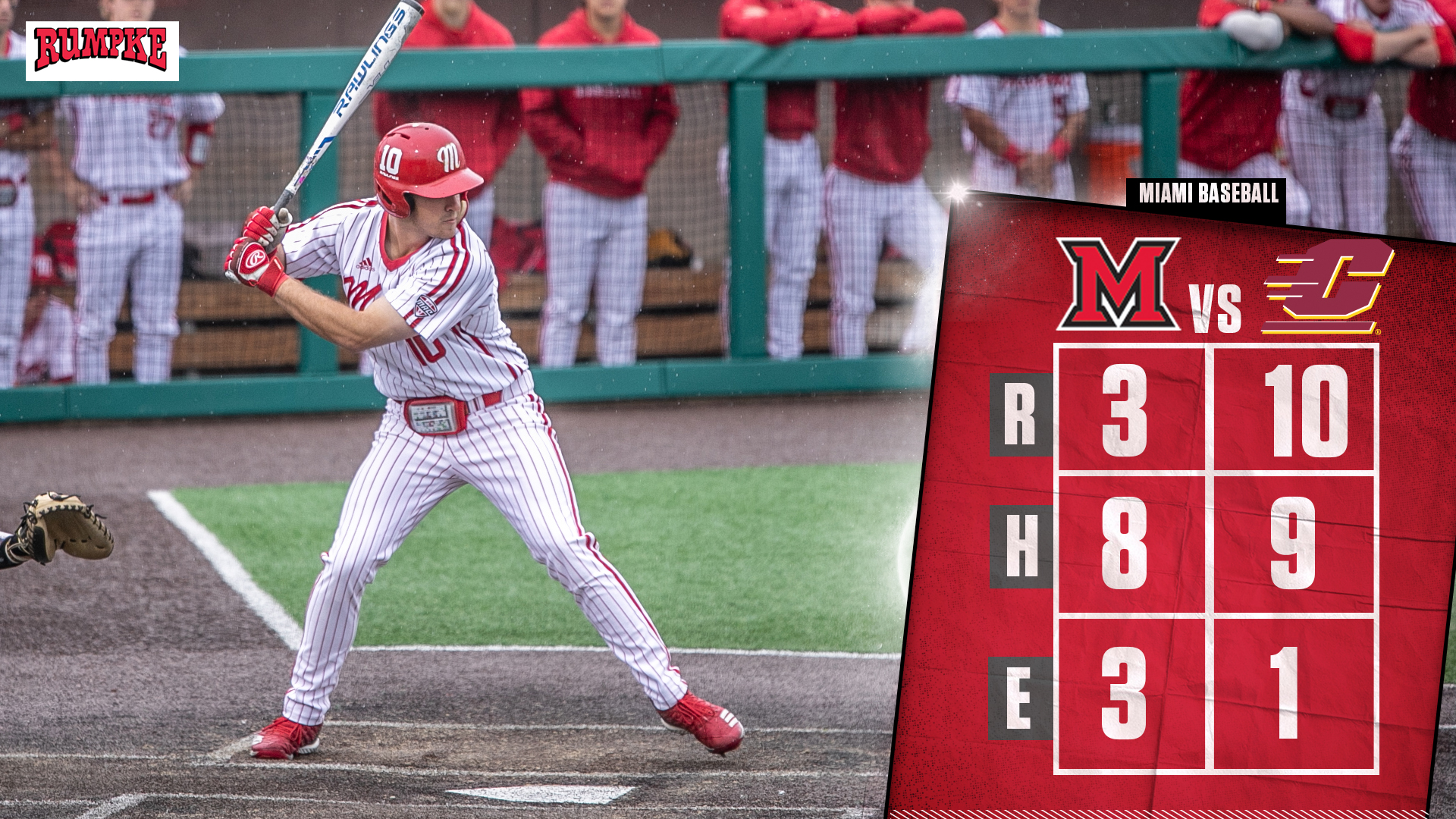 Baseball Drops Series Finale to CMU - Miami University RedHawks