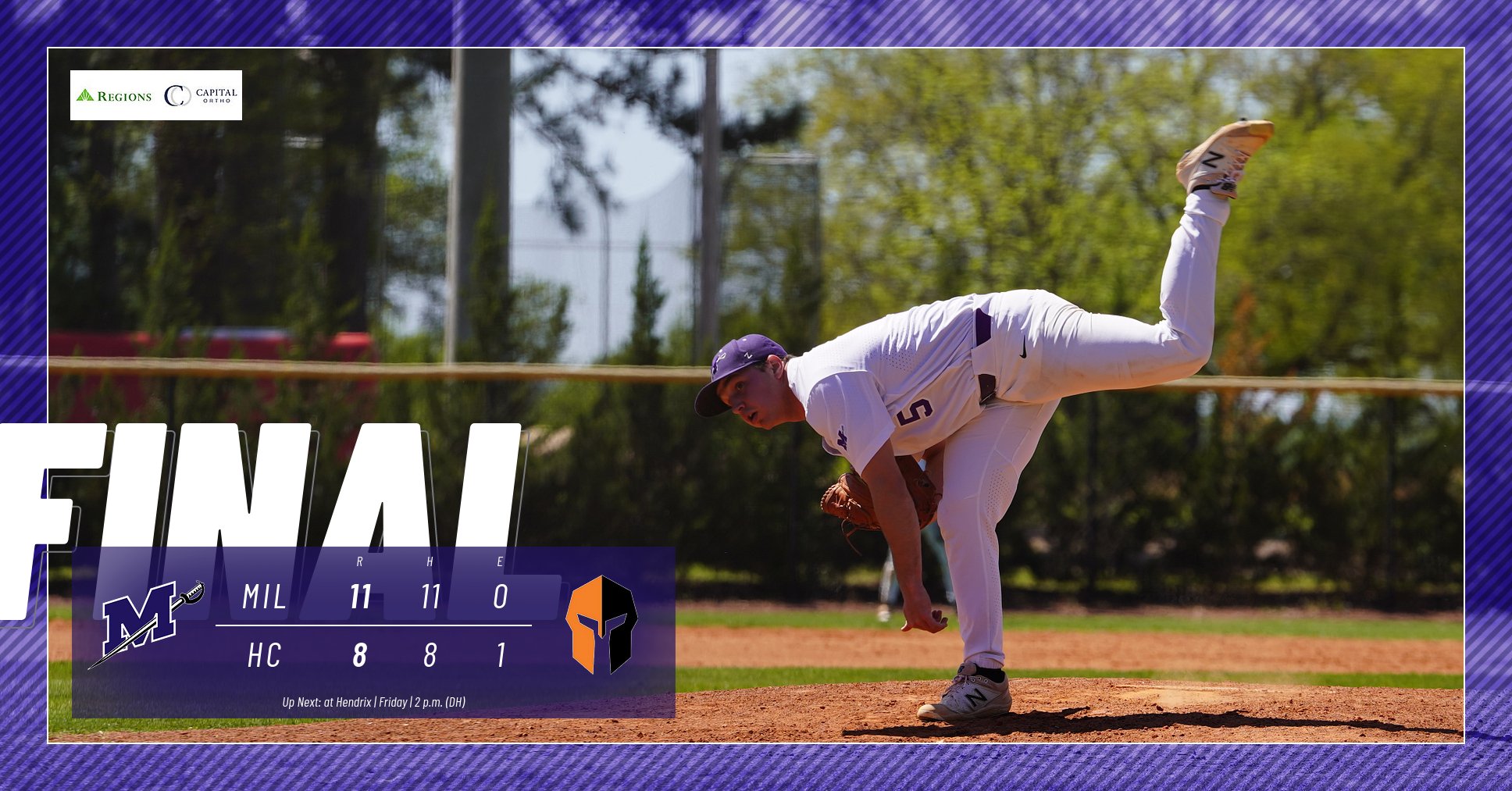 Baseball Uses Early Barrage, Late Inning Defense to Down Hendrix ...