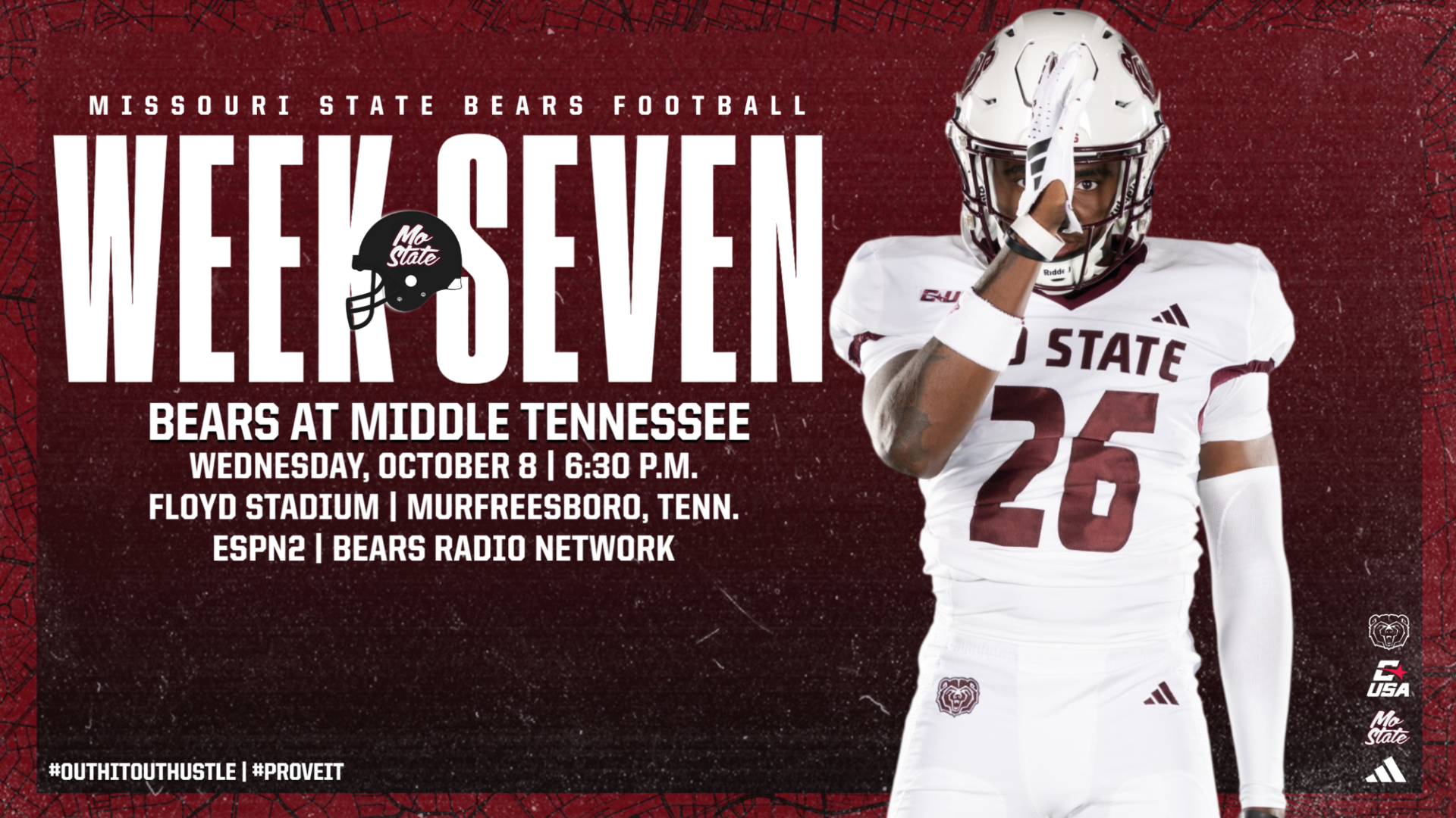 Football Bears Open CUSA Play, Host WKU Saturday - Missouri State