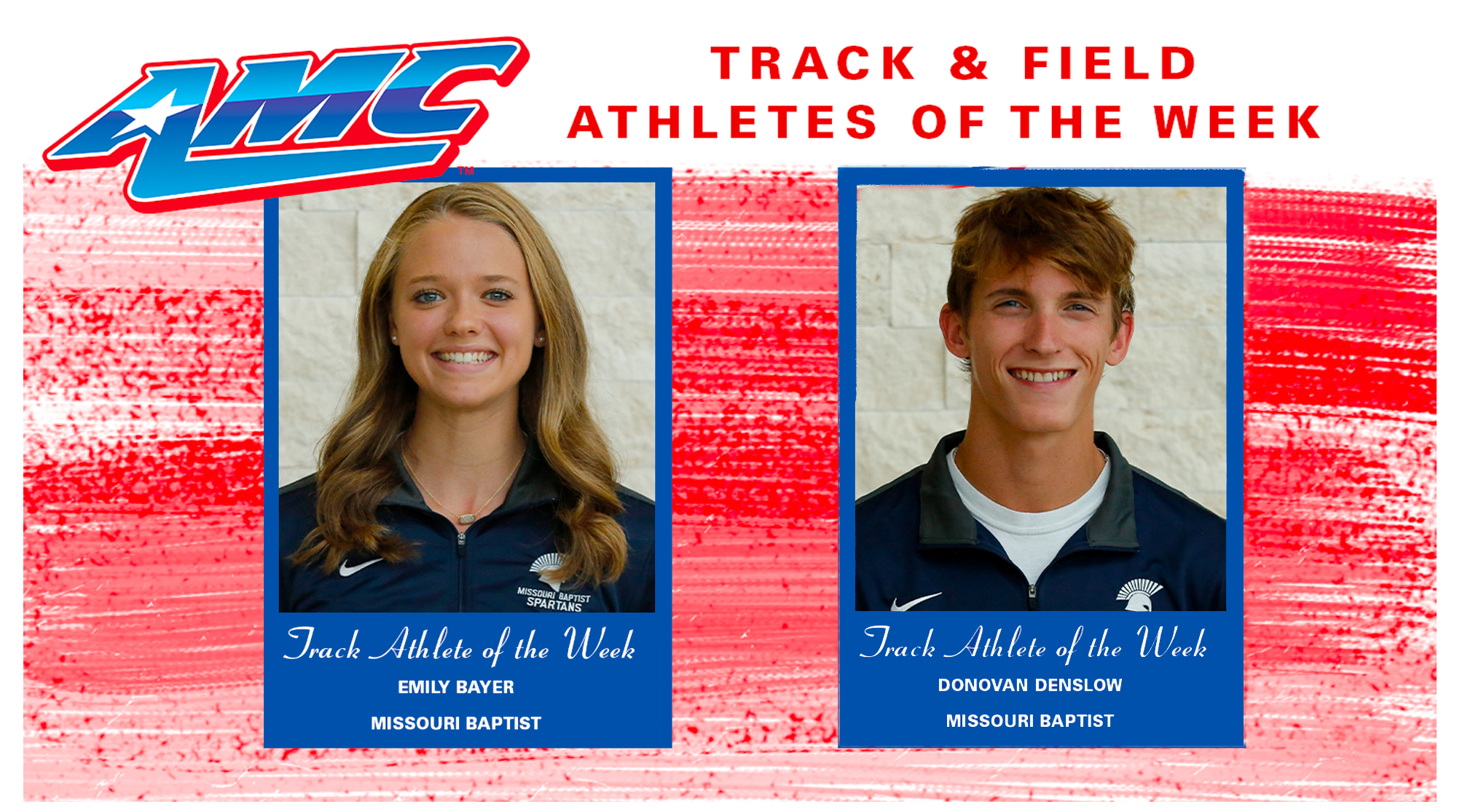 BAYER, DENSLOW NAMED AMC TRACK ATHLETES OF THE WEEK - MBU Athletics