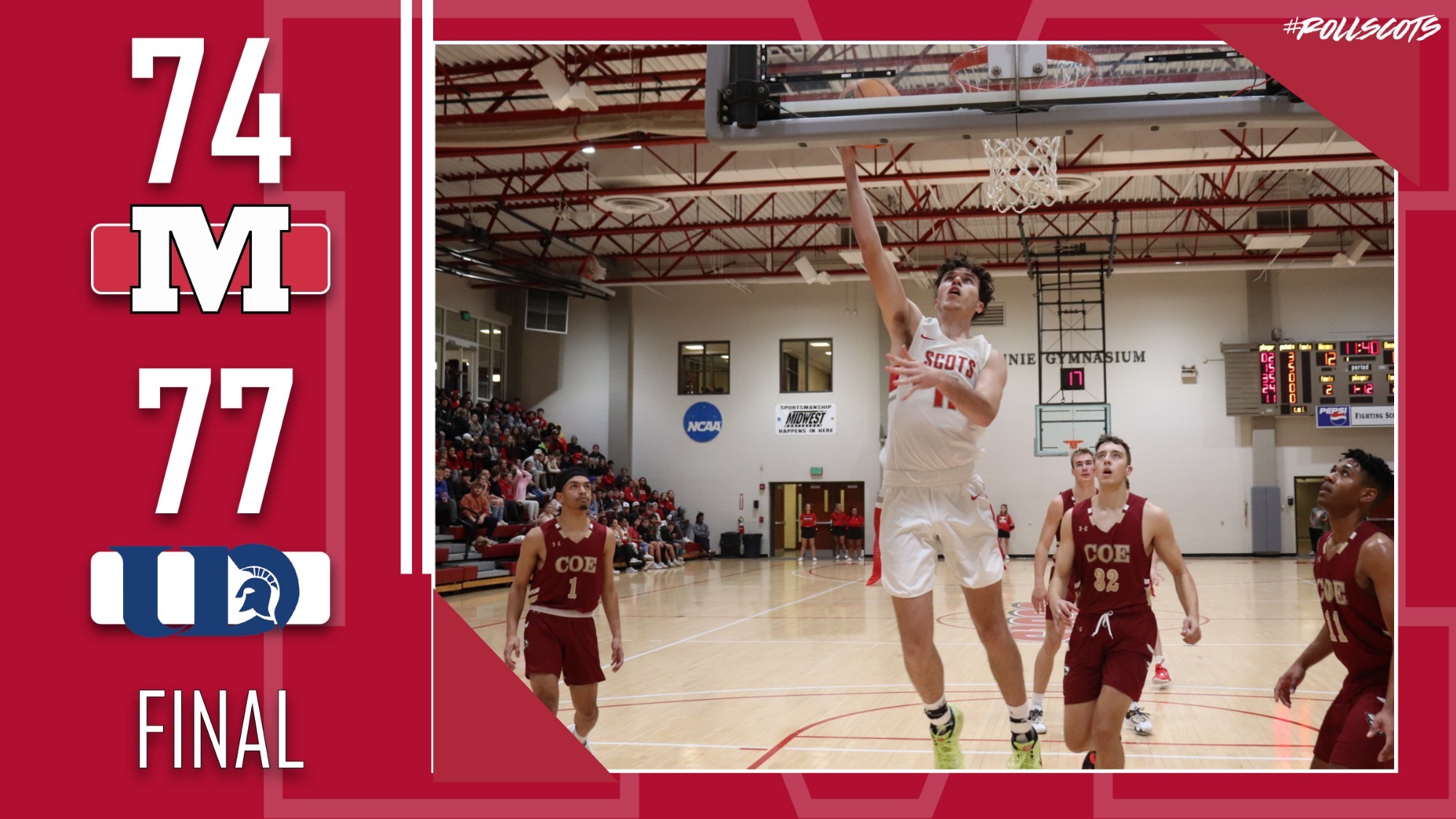 Comeback Falls Short as Scots Lose 77-74 - Monmouth College Athletics