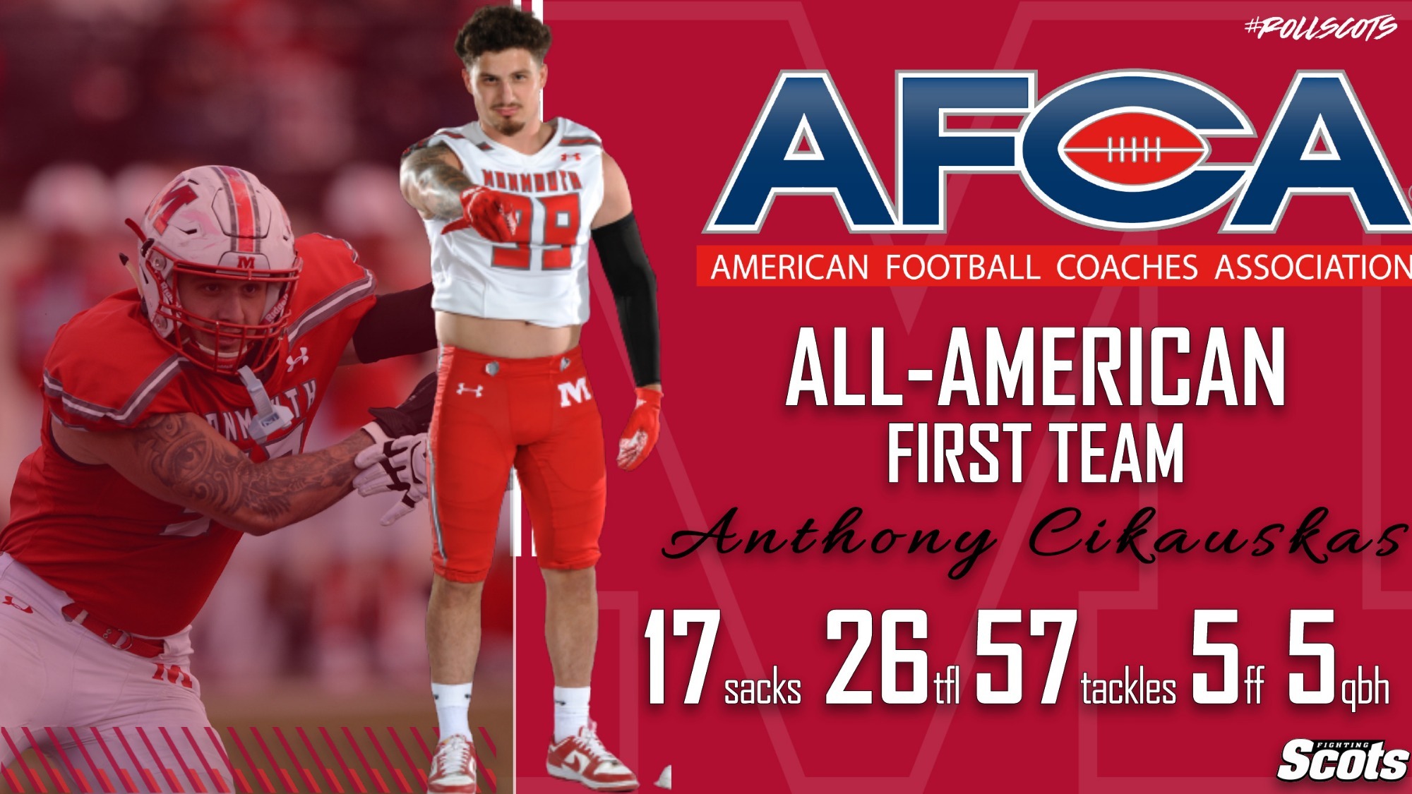 Cikauskas Named First-Team AP All-American - Monmouth College Athletics