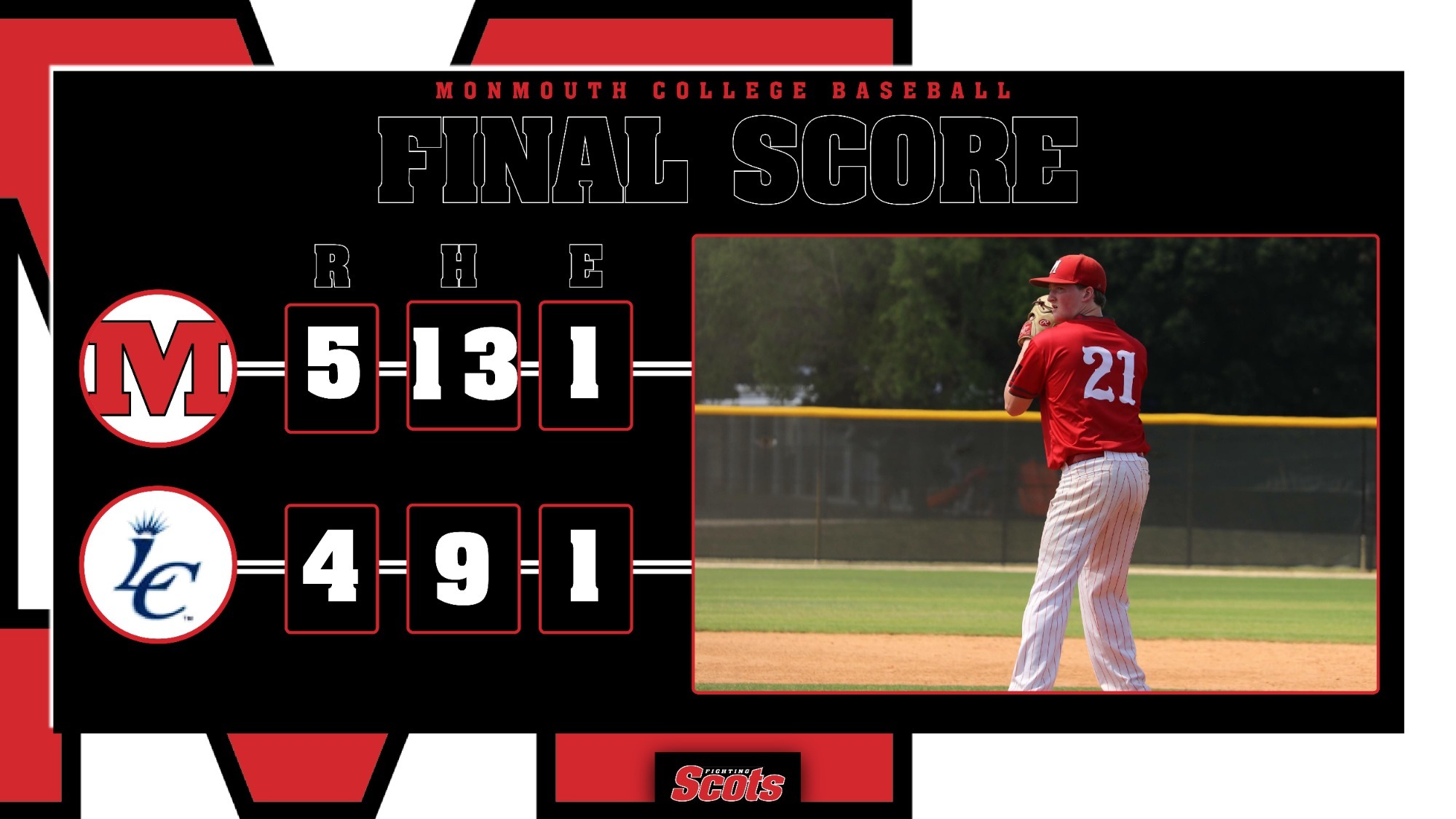 Scots Beat Lasell 5-4 on Thursday - Monmouth College Athletics