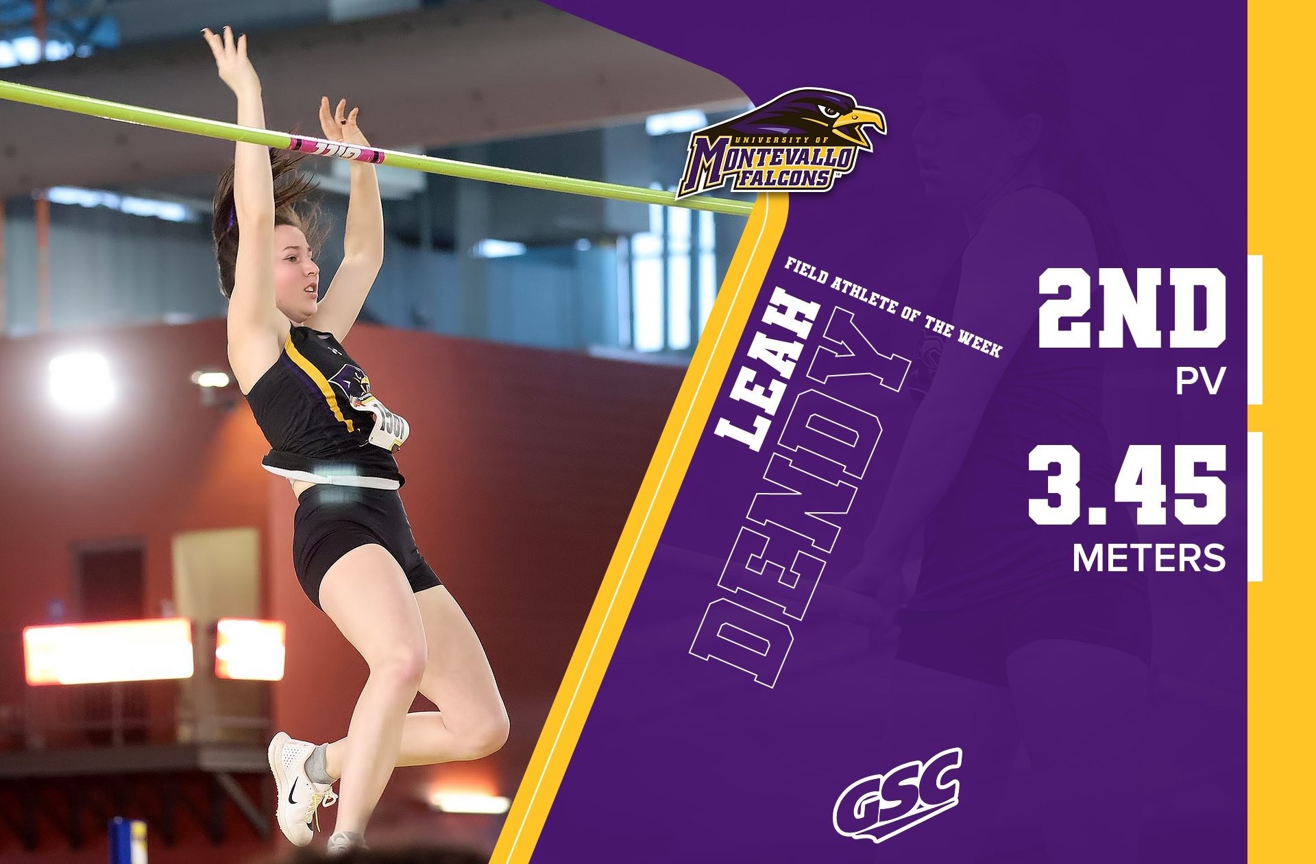 Dendy Named GSC Field Athlete of the Week - University of Montevallo ...