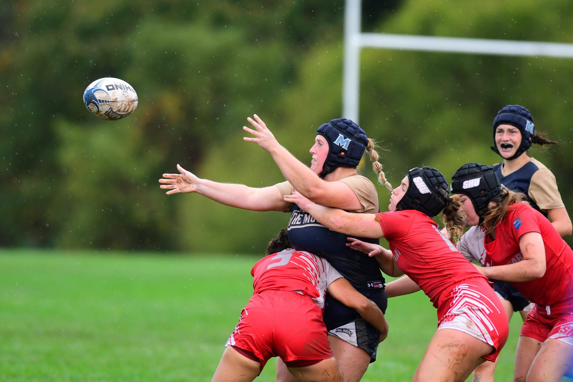 Women’s Rugby Falters Late to Sacred Heart in Rain Soaked Game - Mount ...