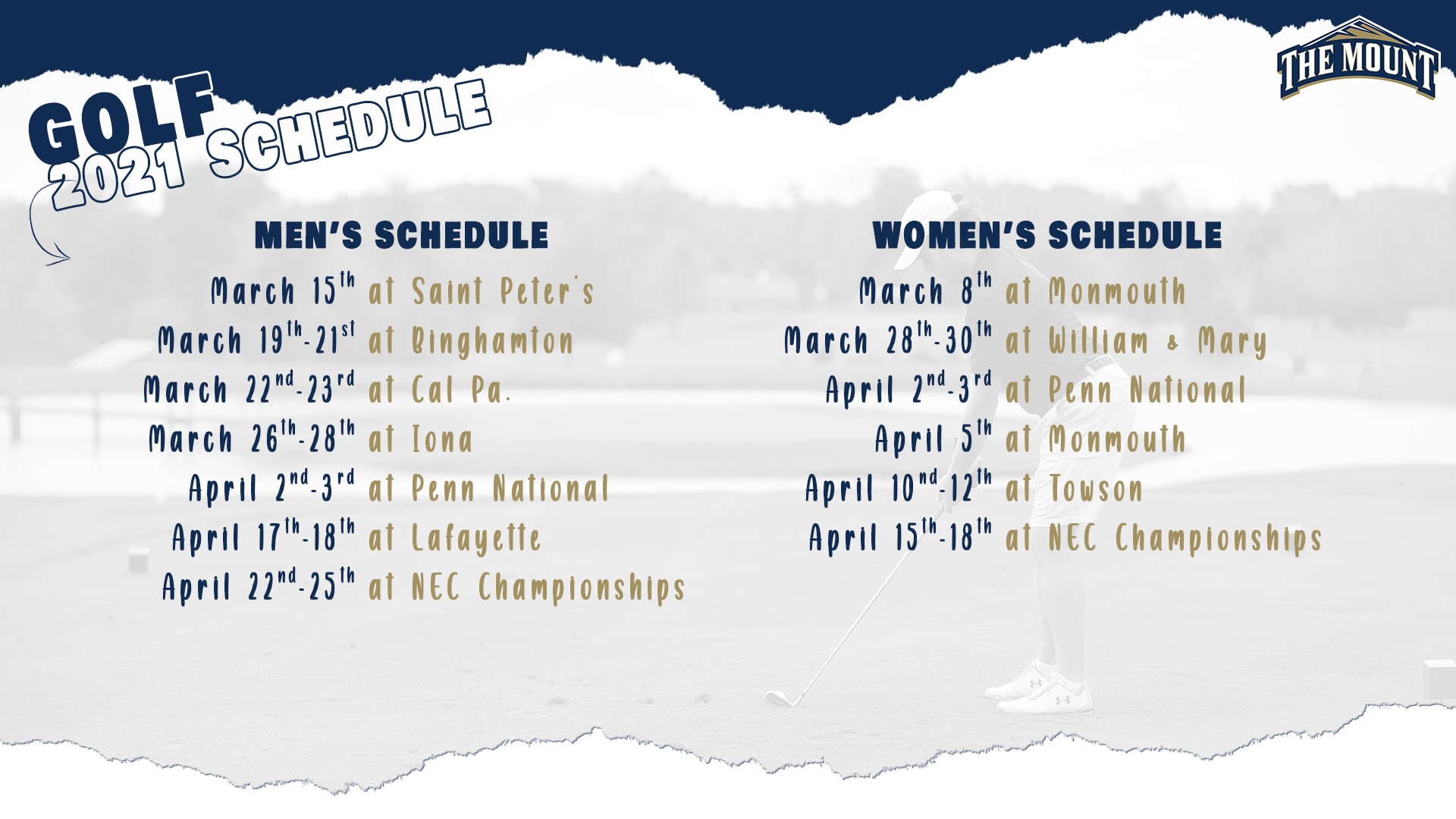 Mount St. Marys' Golf Teams Announce Their 2021 Spring Schedule - Mount ...