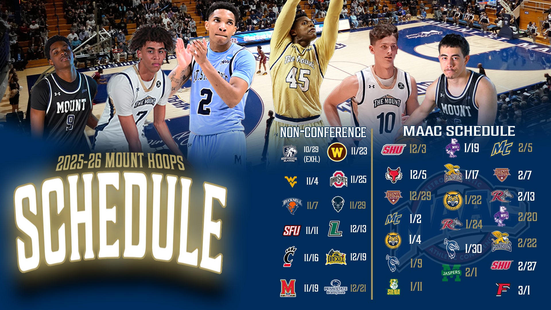Mount St. Mary’s Announces Promotional Schedule for 2025-26 Basketball ...