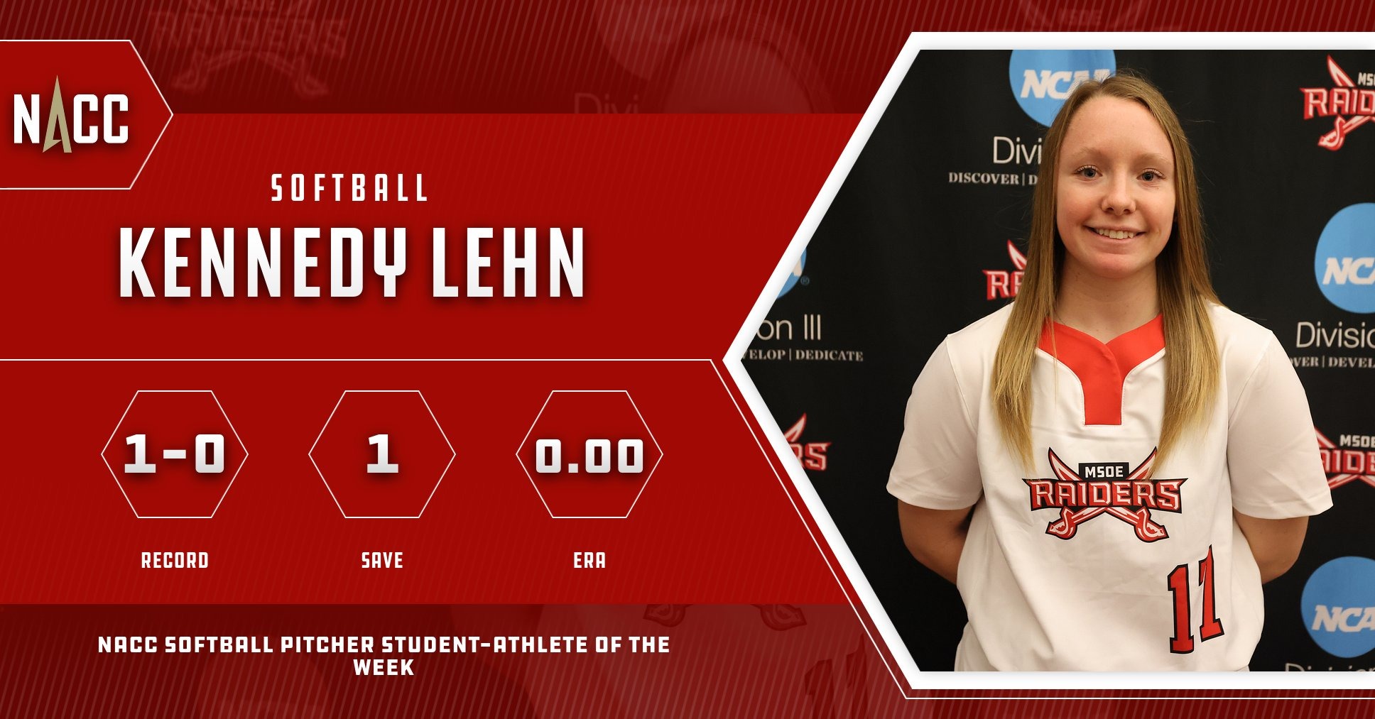 Lehn Named NACC Pitcher Of The Week - Milwaukee School of Engineering