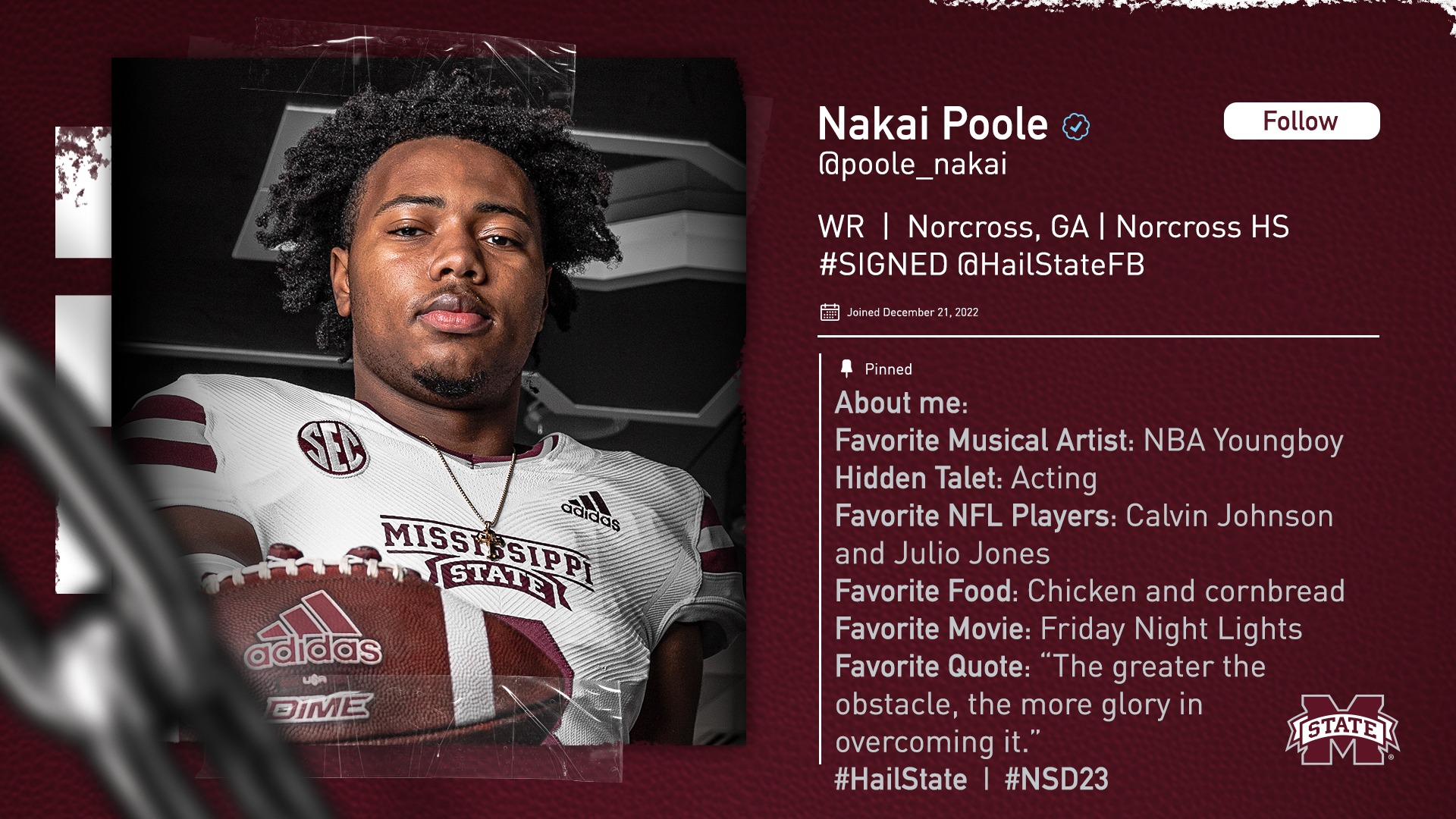 Nakai Poole - Football - Mississippi State