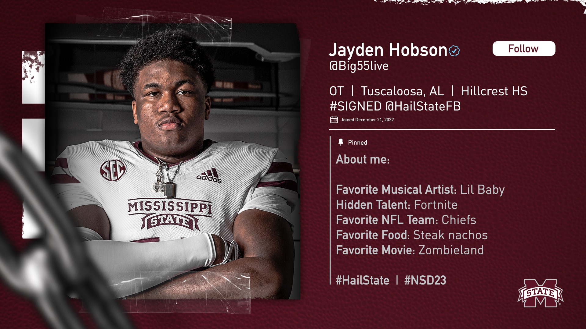 Jayden Hobson - Football - Mississippi State