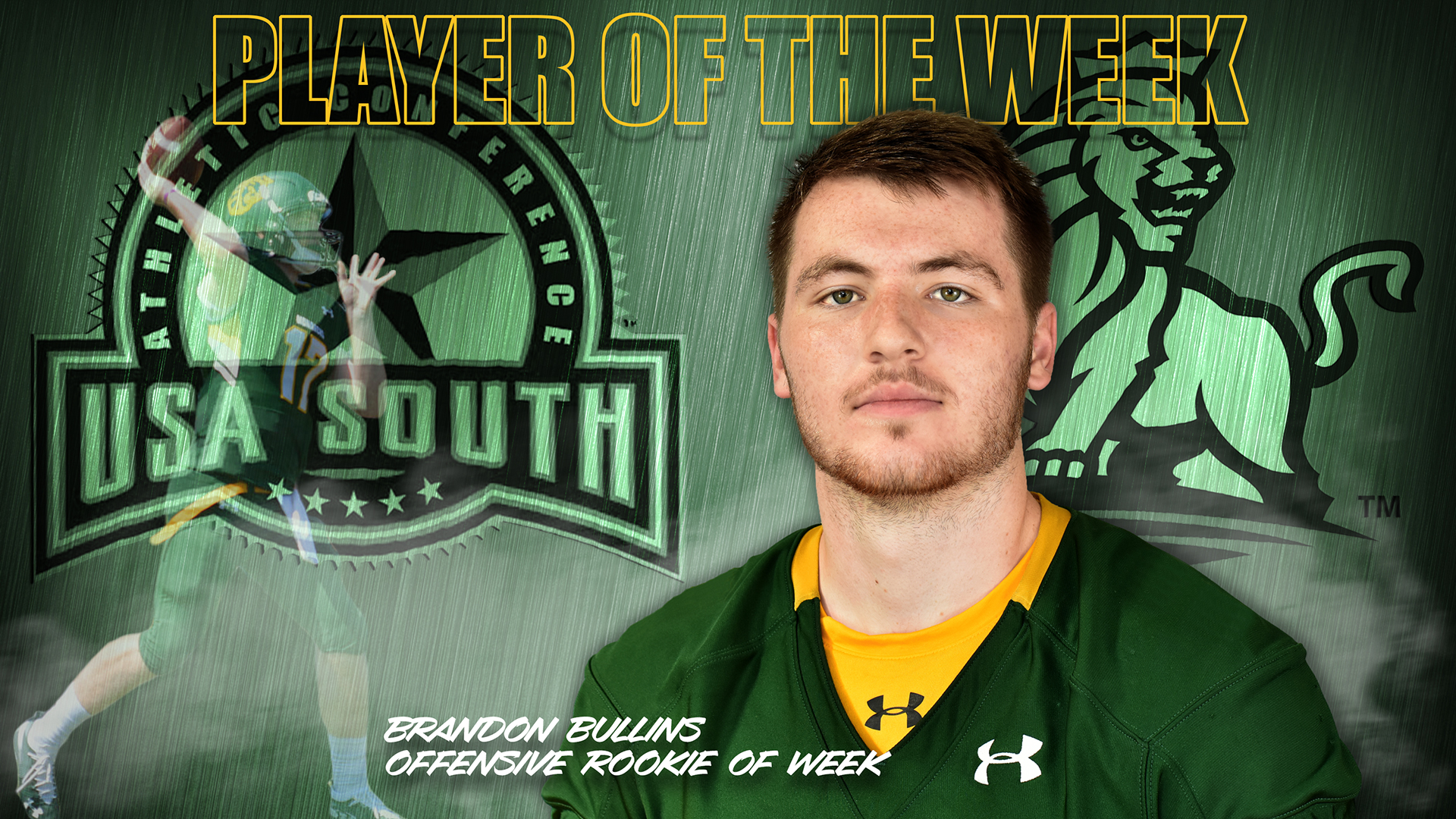 Bullins Earns 3rd USA South Rookie Honor - Methodist University Athletics