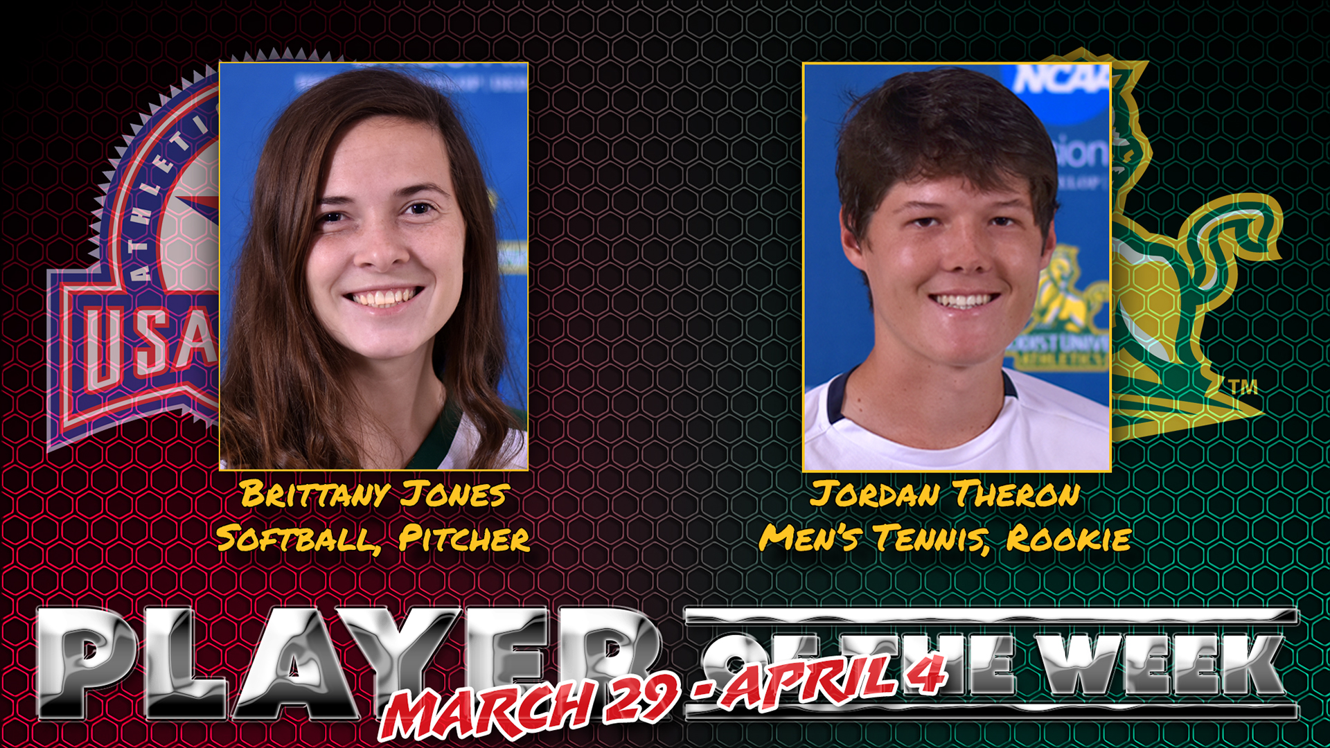 USA South Tags Theron, Jones with Weekly Honors - Methodist University ...