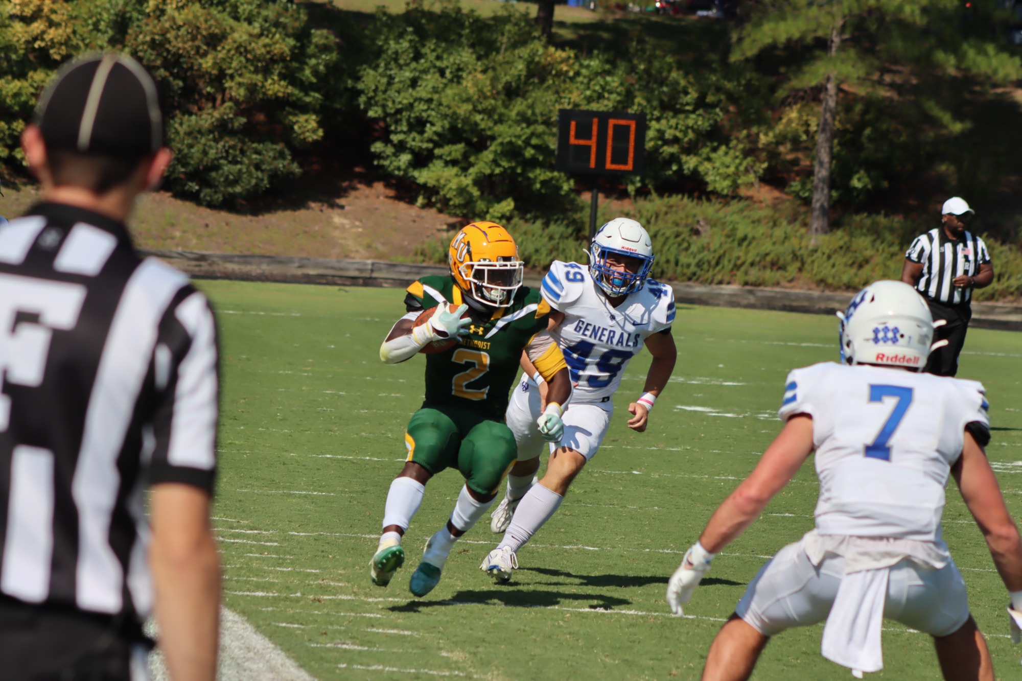 Keyshaun Pete Runs All Over Knights in Victory - Methodist University ...