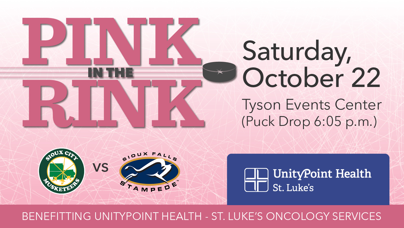 PINK IN THE RINK THIS SATURDAY - Sioux City Musketeers