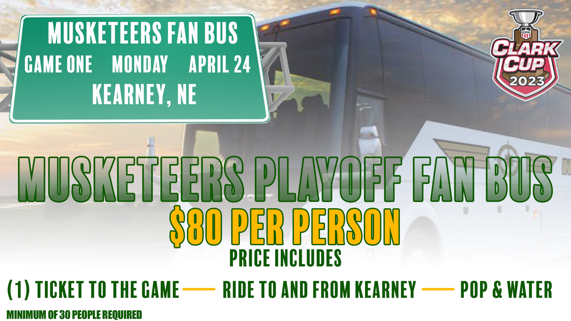 MUSKETEERS PLAYOFF FAN BUS - Sioux City Musketeers