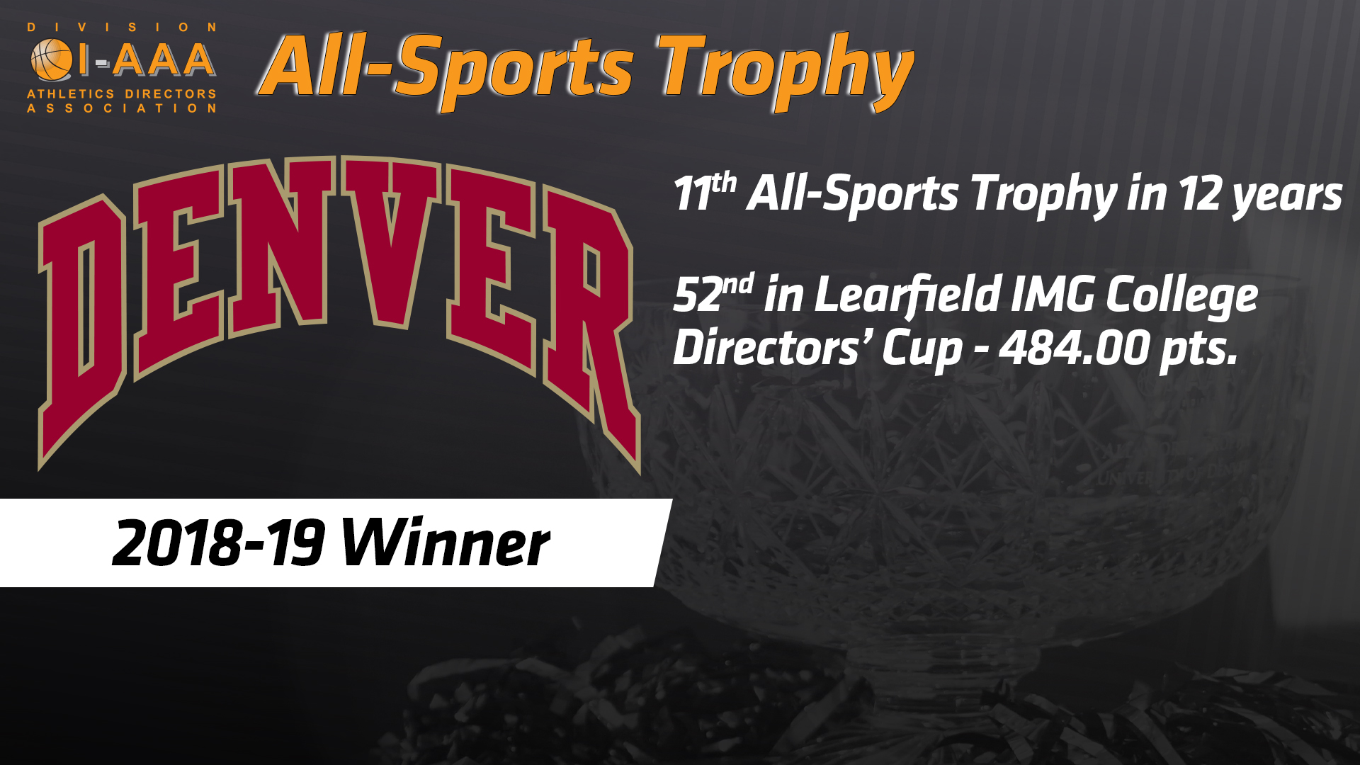 Denver Captures Seventh Straight DI-AAA ADA All-Sports Trophy; All ...