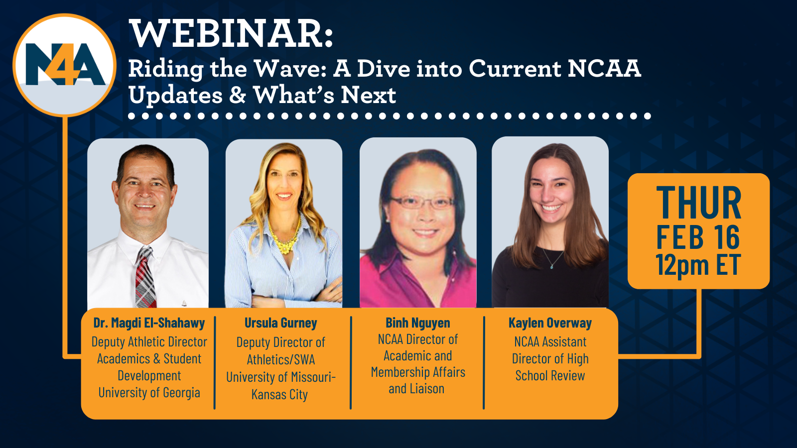 N4A Announces Next Webinar - National Association of Collegiate ...