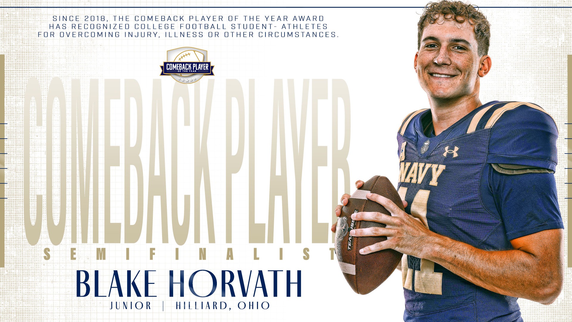 NAVY QUARTERBACK BRAXTON WOODSON NAMED DC TOUCHDOWN CLUB COLLEGE PLAYER ...