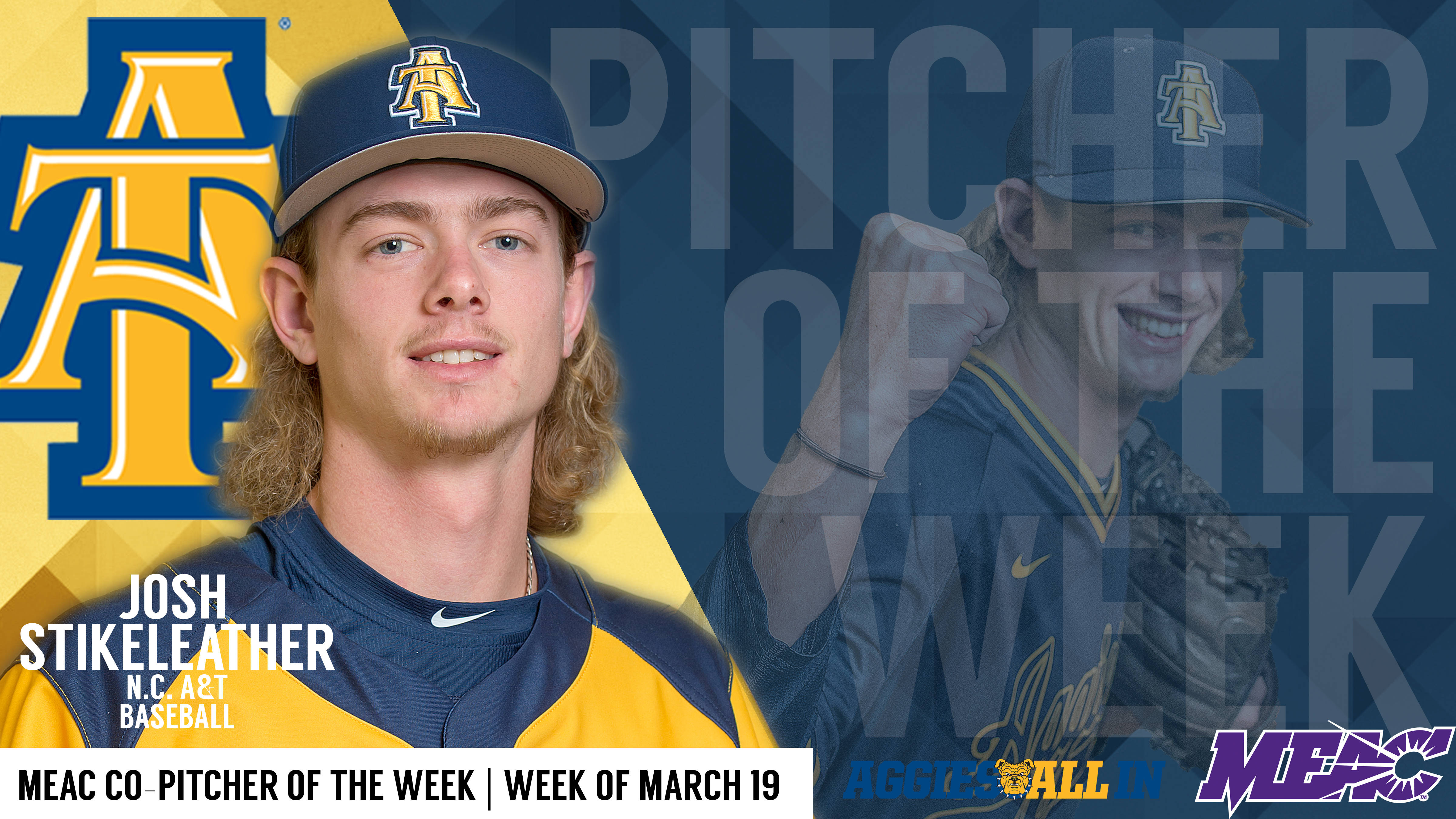 Stikeleather Wins Weekly Pitching Honor - North Carolina A&T