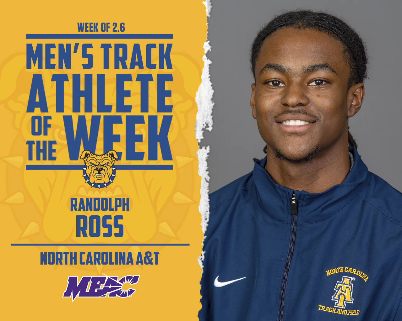 Ross Wins Another MEAC Weekly Honor - North Carolina A&T