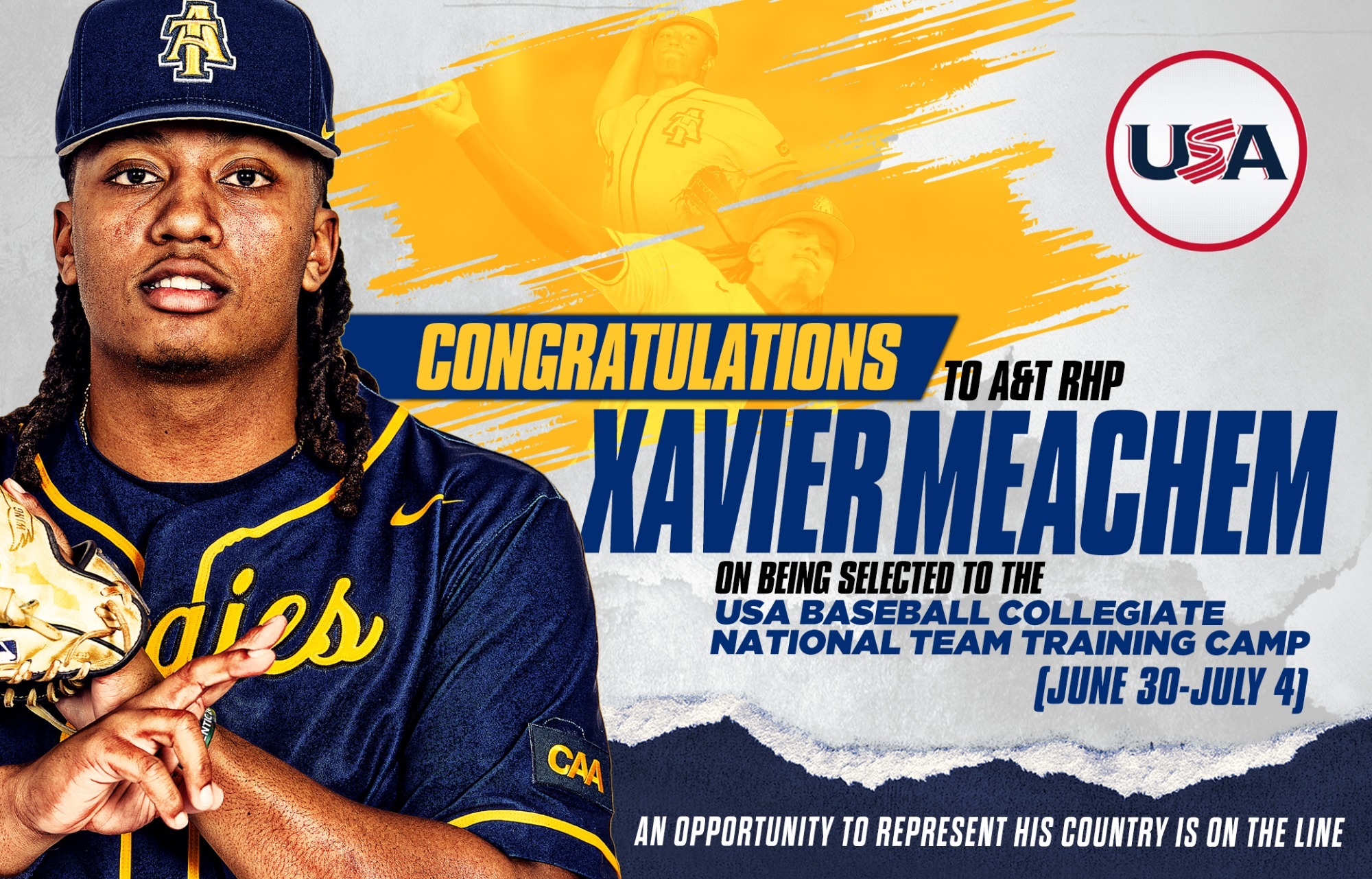 Meachem Gets to Work at MLB Combine - North Carolina A&T