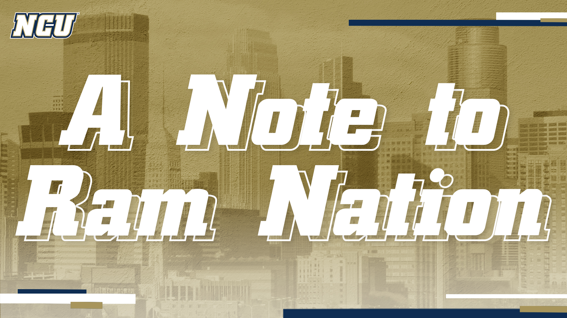 A note to Ram nation - North Central University Athletics