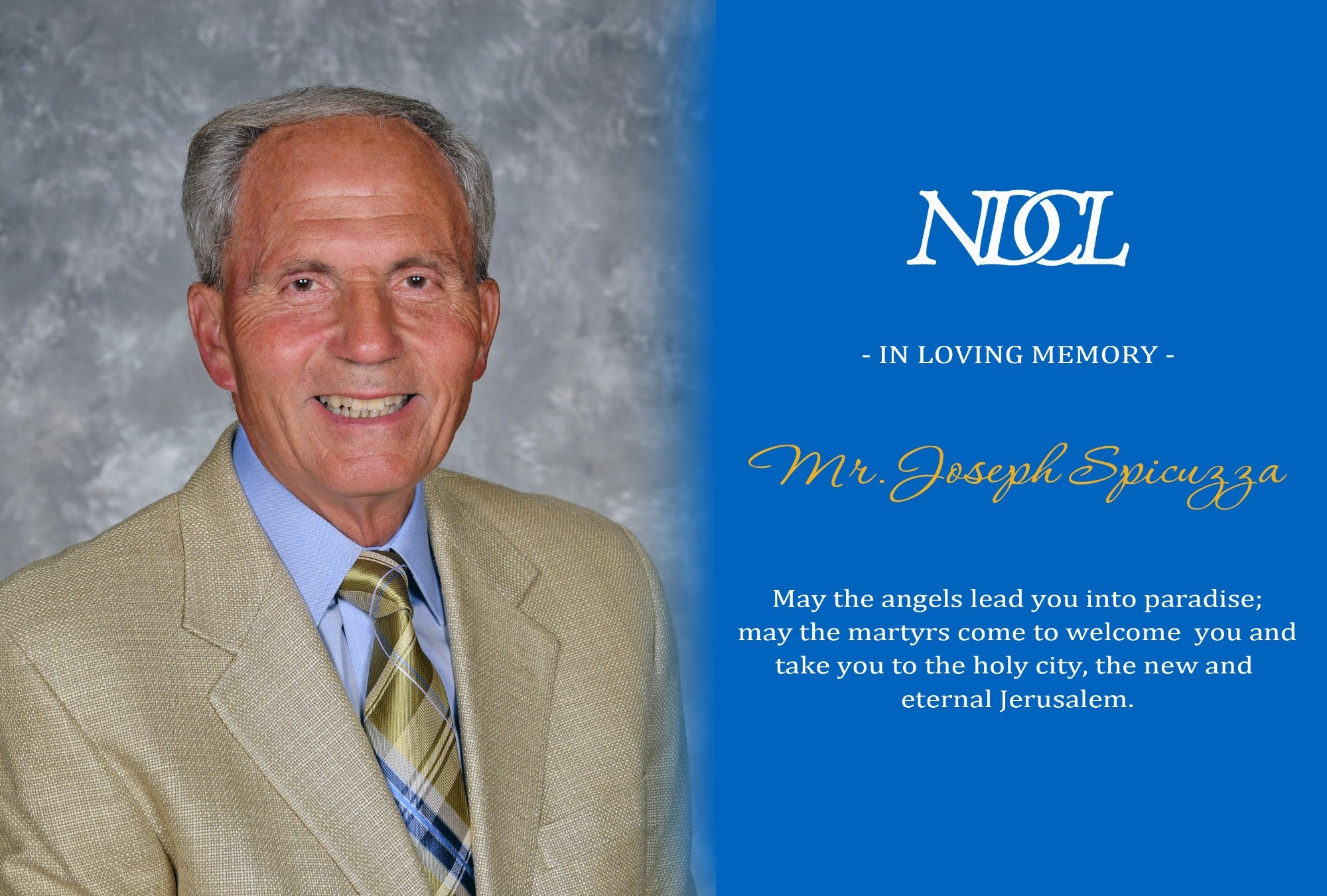 In Memoriam: Joseph Spicuzza - Notre Dame-Cathedral Latin School
