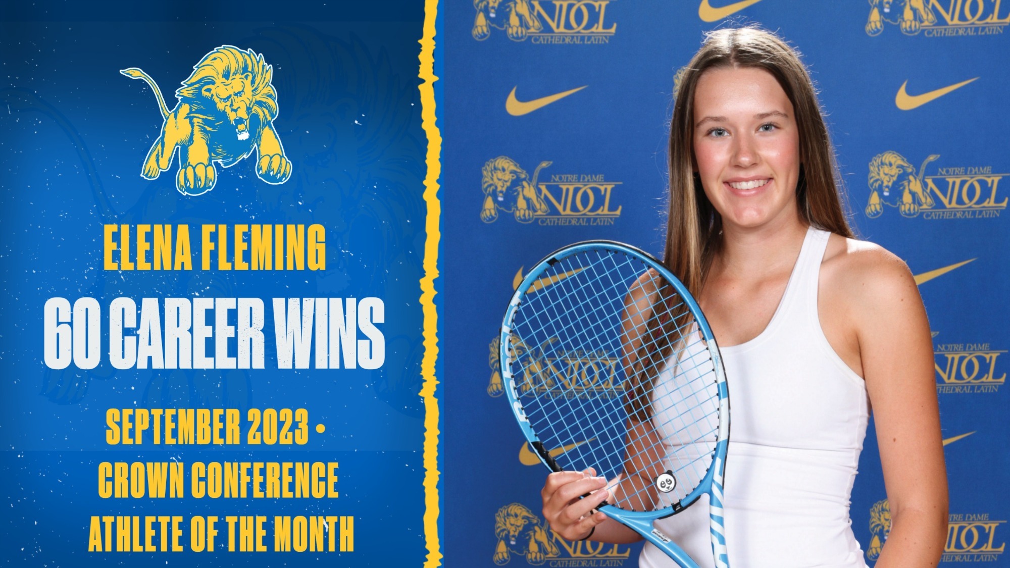 Elena Fleming Named Crown Conference Athlete of the Month - Notre Dame ...