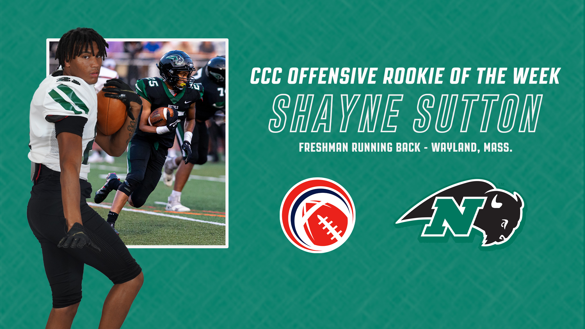 Sutton Earns First CCC Honors as Football Offensive Rookie of the Week ...