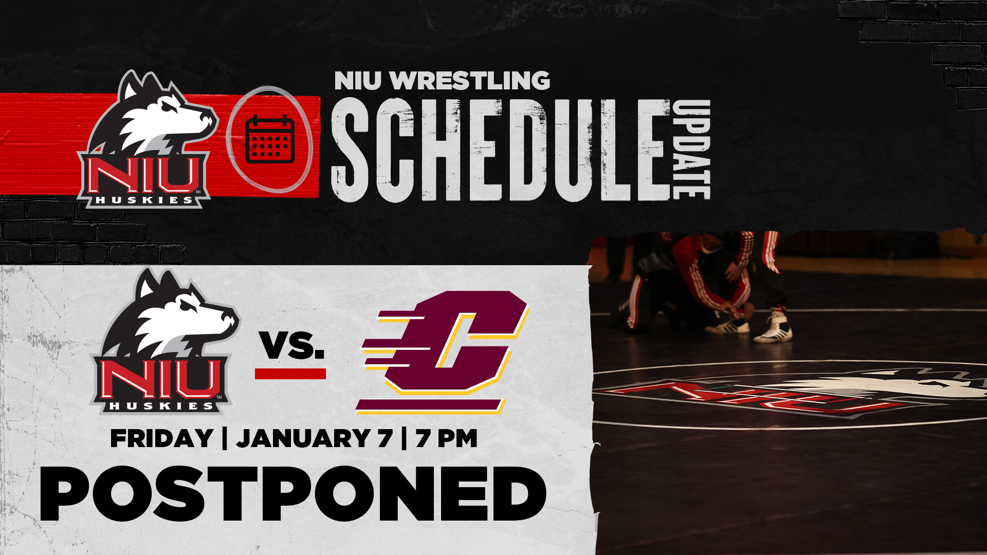 NIU Wrestling Meet versus CMU Postponed - NIU Athletics