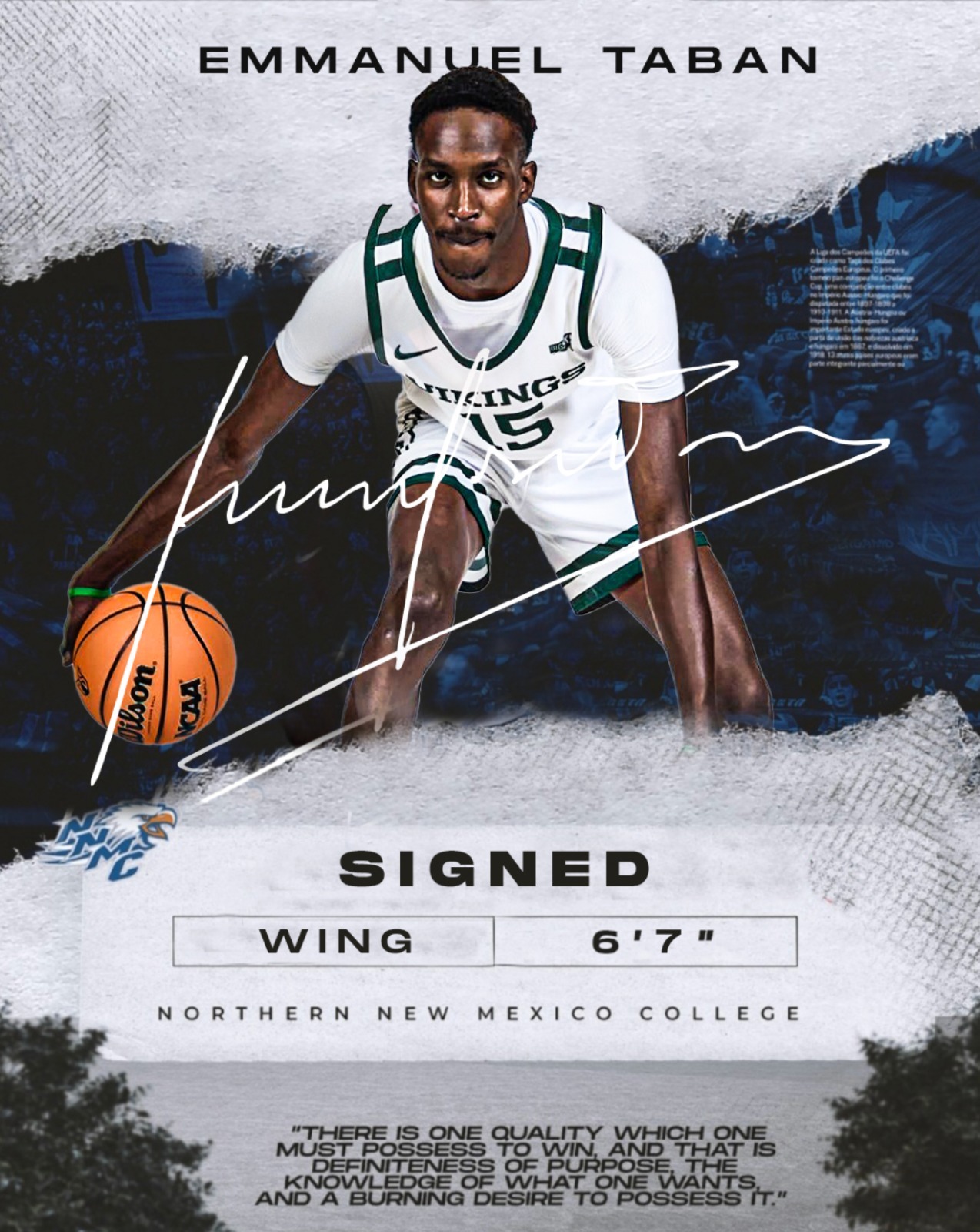 Signing of Emmanuel Taben - Northern New Mexico College Athletics