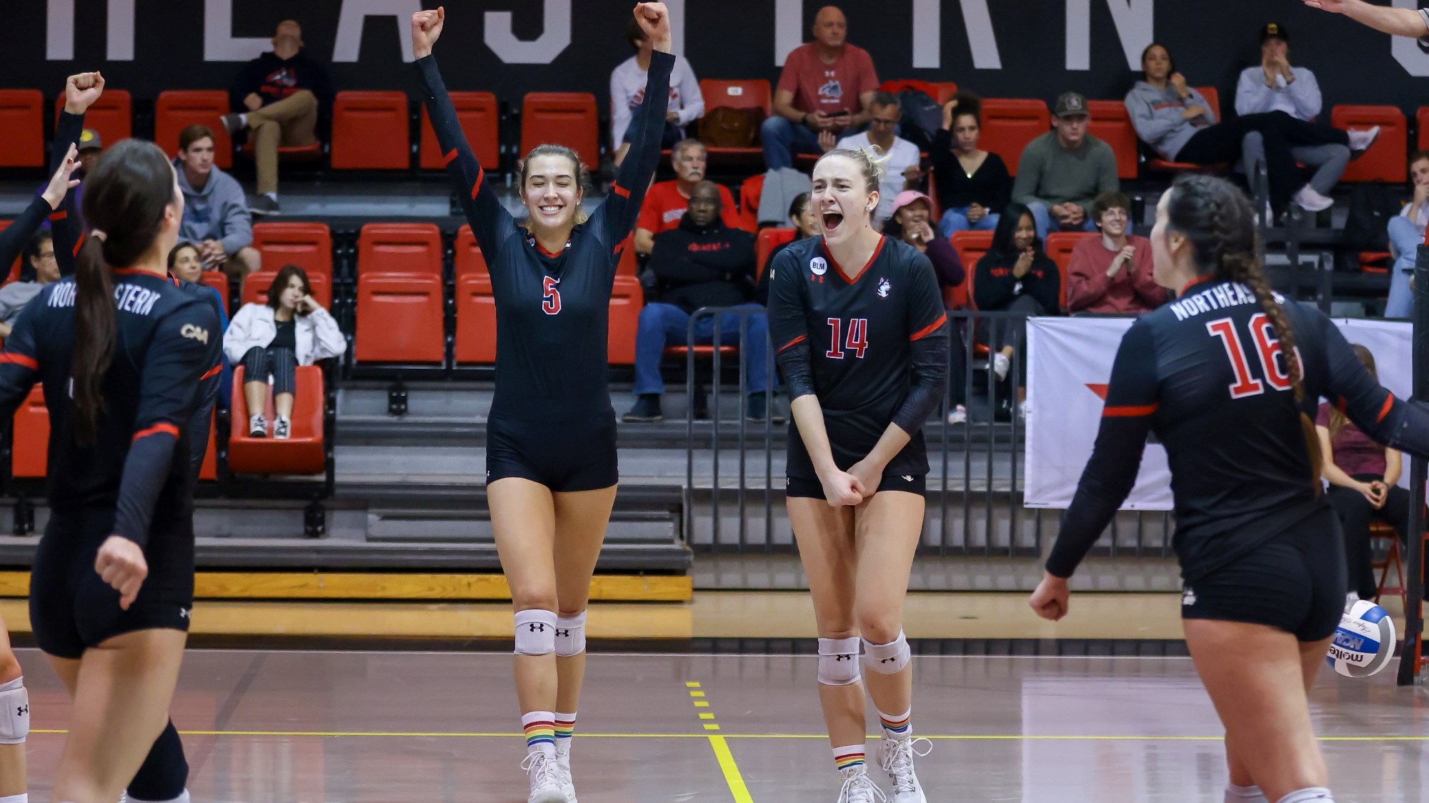 Huskies Take Down Stony Brook in Four Sets - Northeastern University ...