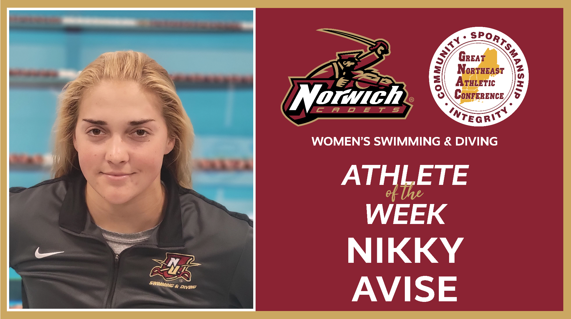 Women's Swimming & Diving: Avise repeats as GNAC Athlete of the Week ...