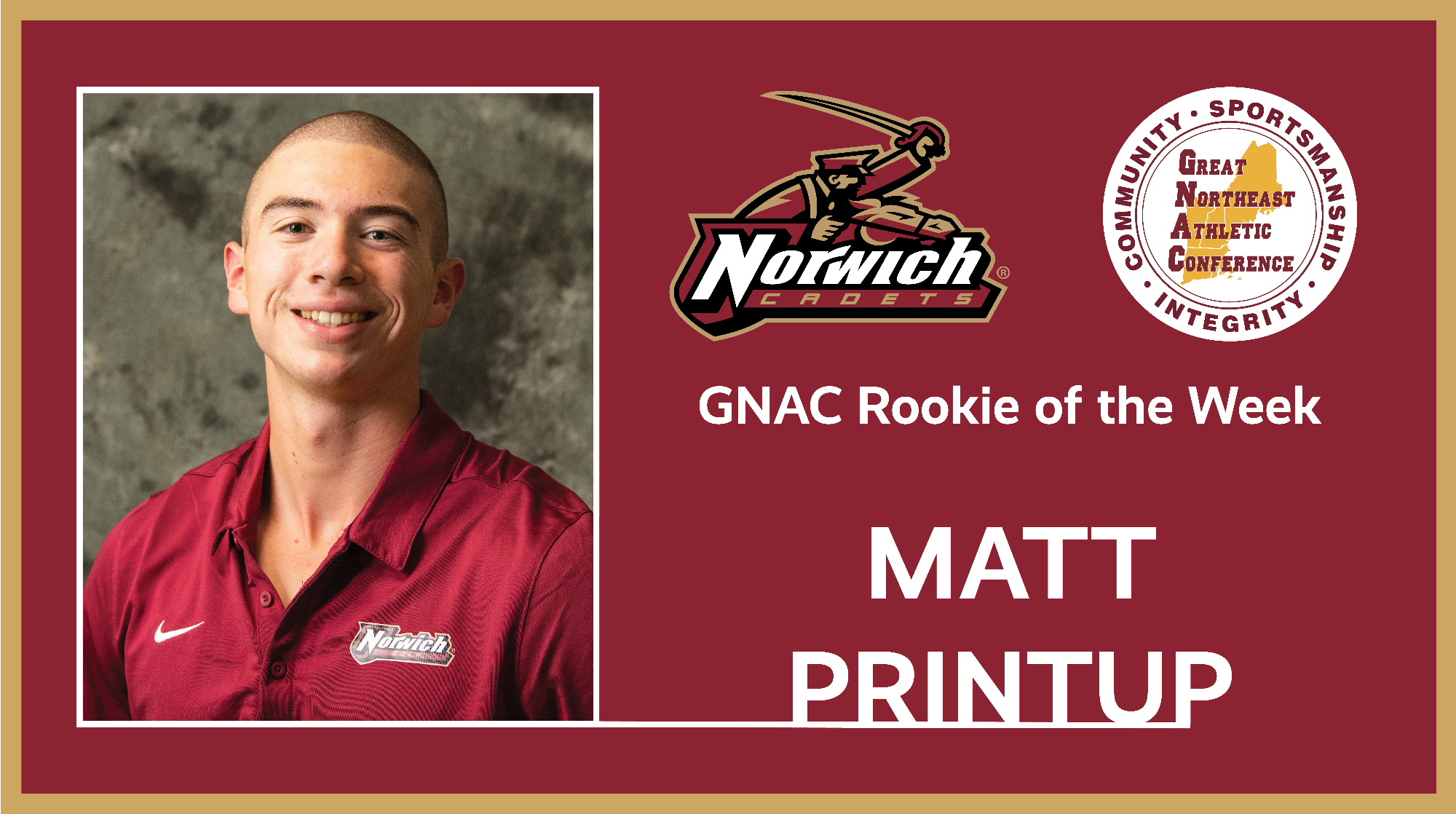 Men's Golf: Matt Printup takes home second GNAC Rookie of the Week ...