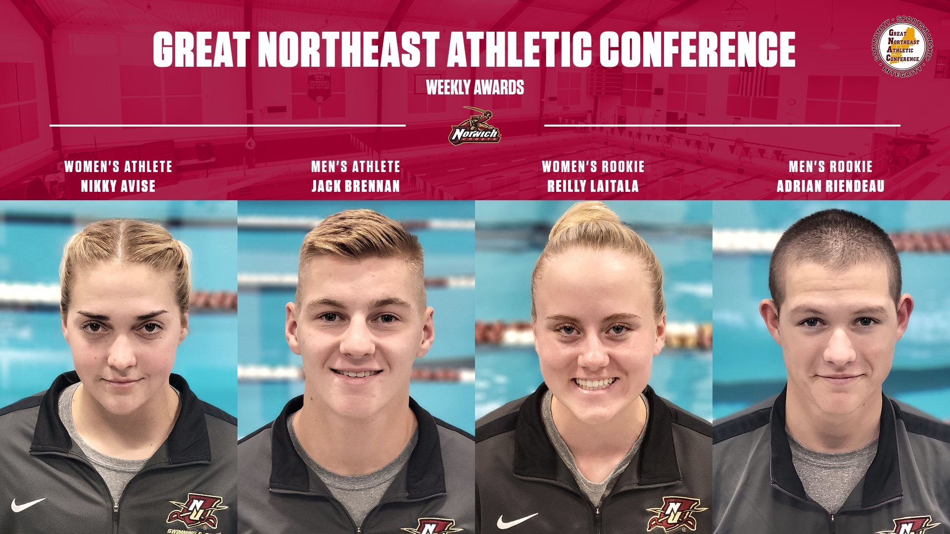 Swimming & Diving: Cadets take home all four GNAC awards for second ...