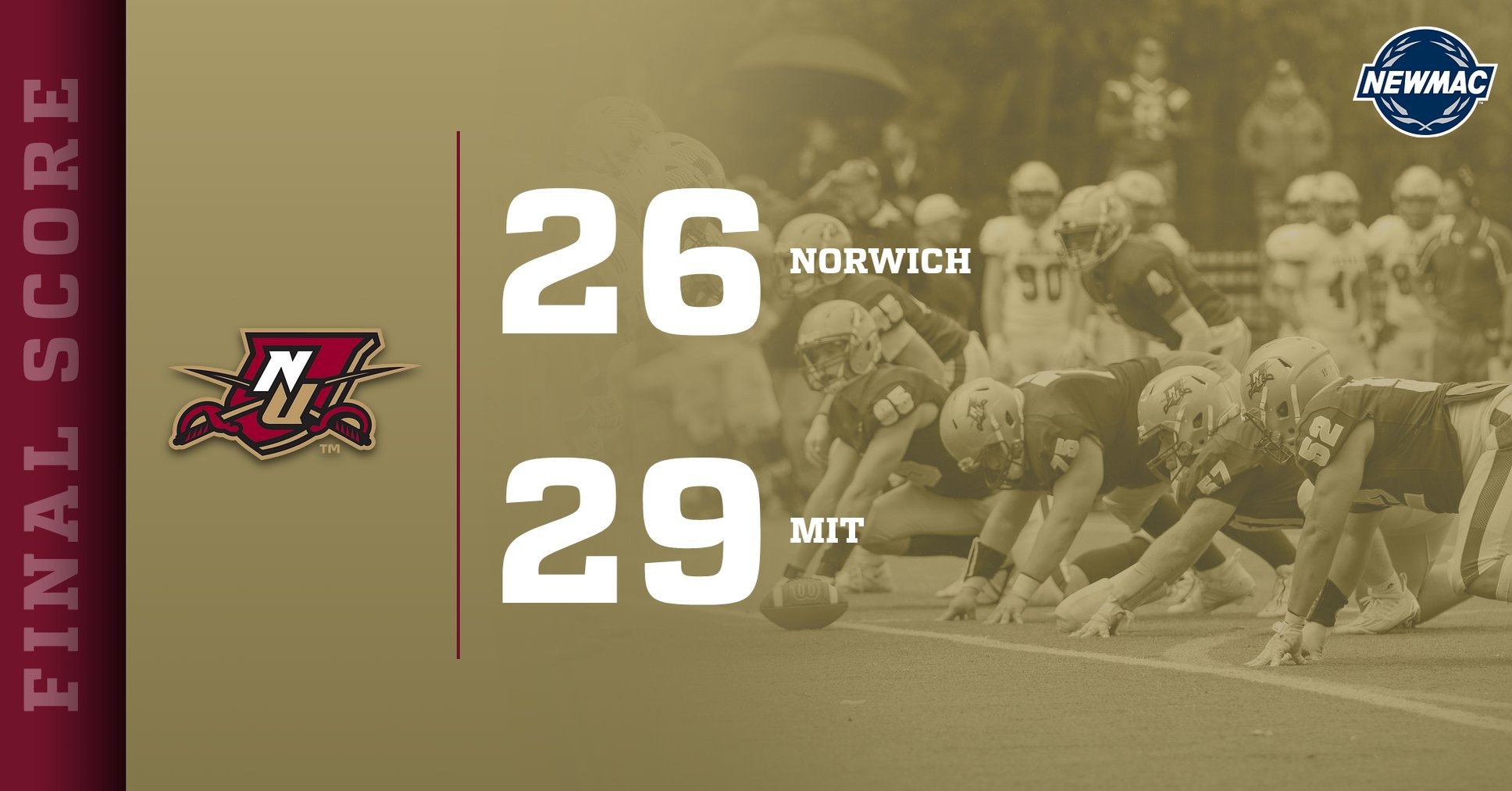 Football: Cadets fall three points short against MIT - Norwich University