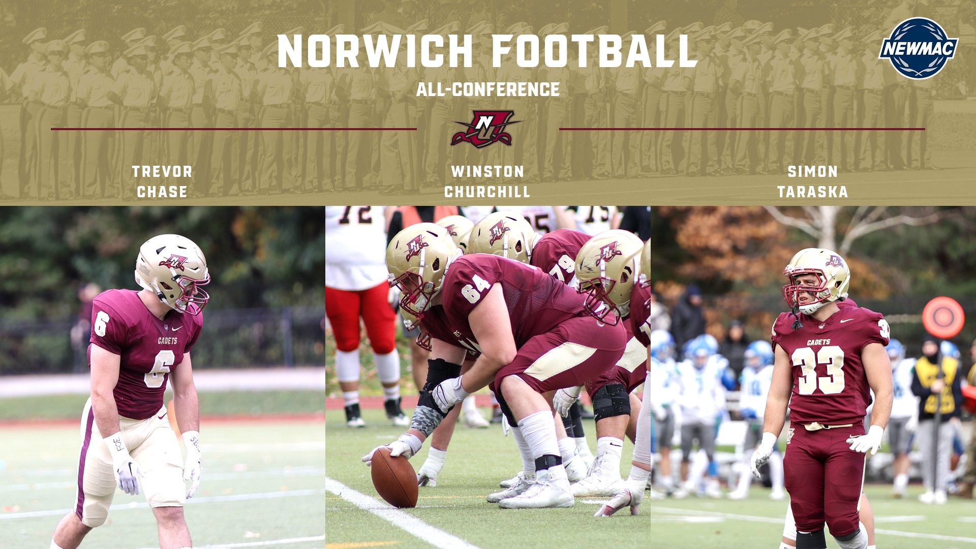 Football: Three Cadets Earn All-Conference Nods - Norwich University