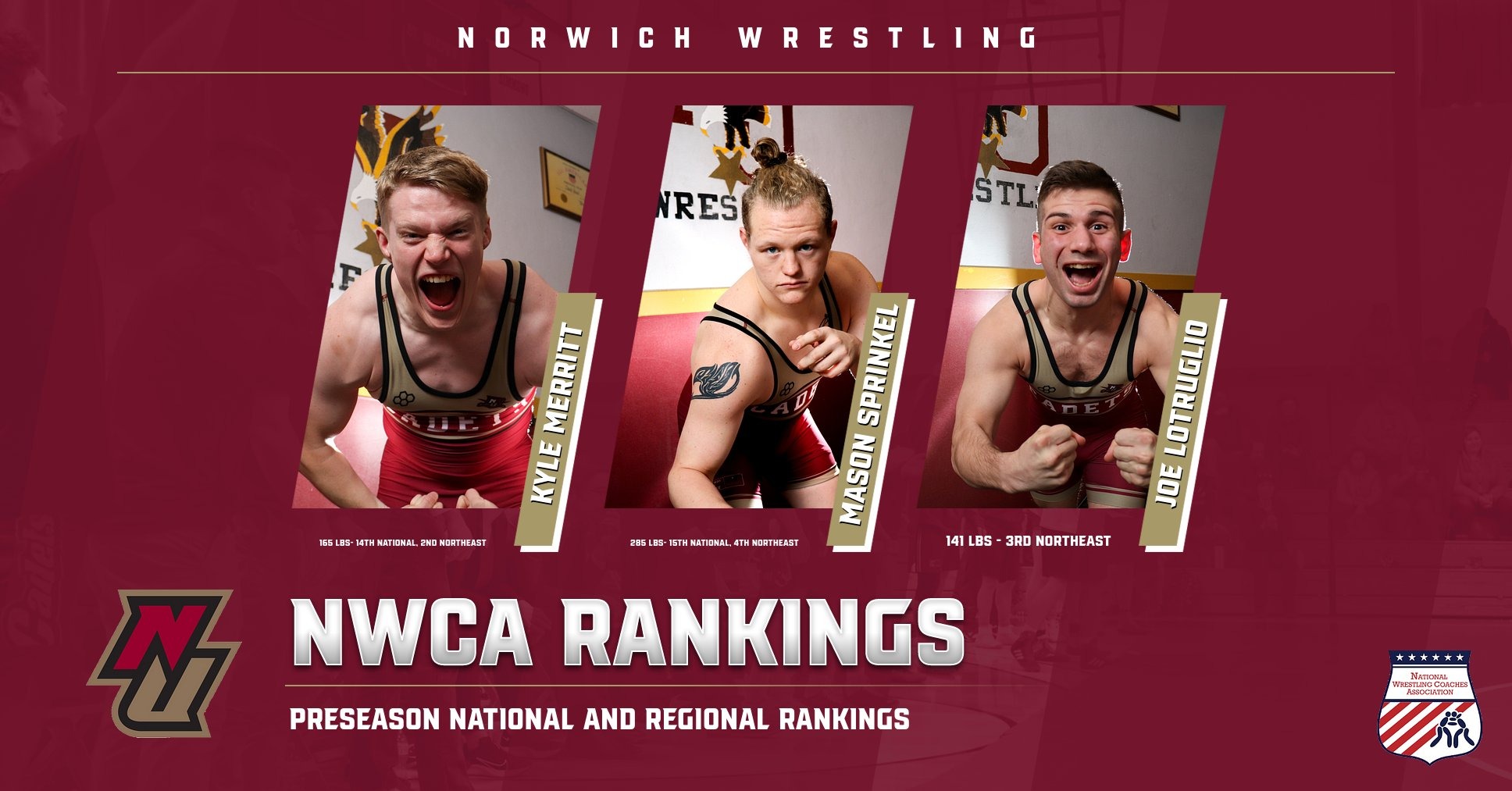 Wrestling: Three Cadets Earn Top Preseason Recognition - Norwich University