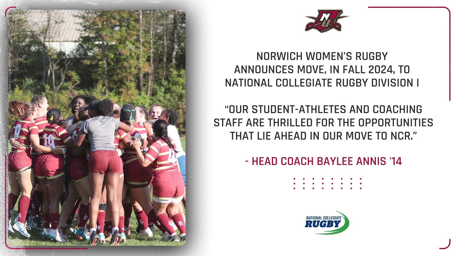 Women's Rugby: Cadets to join NCR Division I beginning in fall 2024 - Norwich University