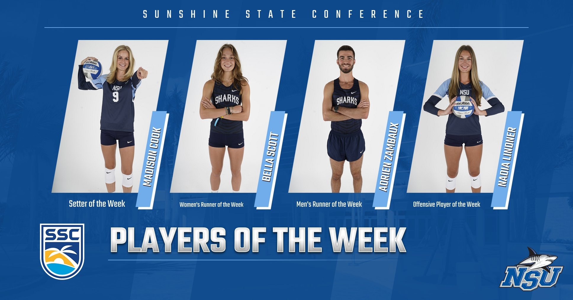 Four Sharks Named SSC Players of the Week - Nova Southeastern ...
