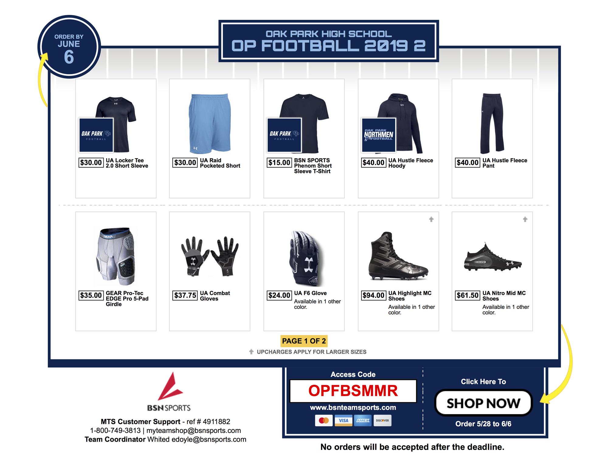 The Football Team Store is Back!! - Oak Park High School Athletics