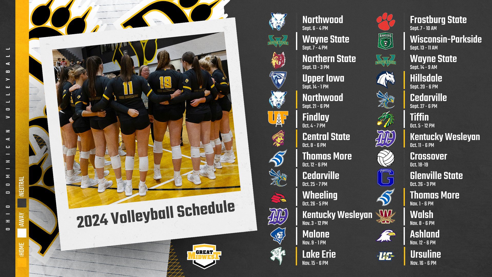 2023 Volleyball Schedule - Ohio Dominican University