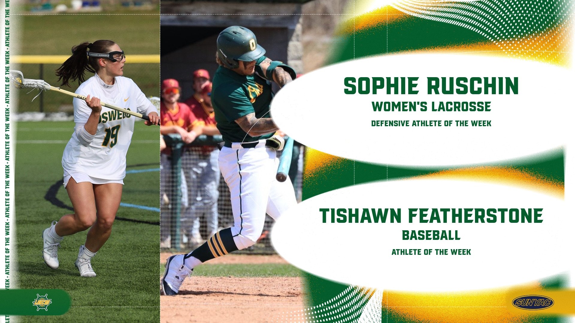 Ruschin and Featherstone Named Athletes of The Week in the SUNYAC ...