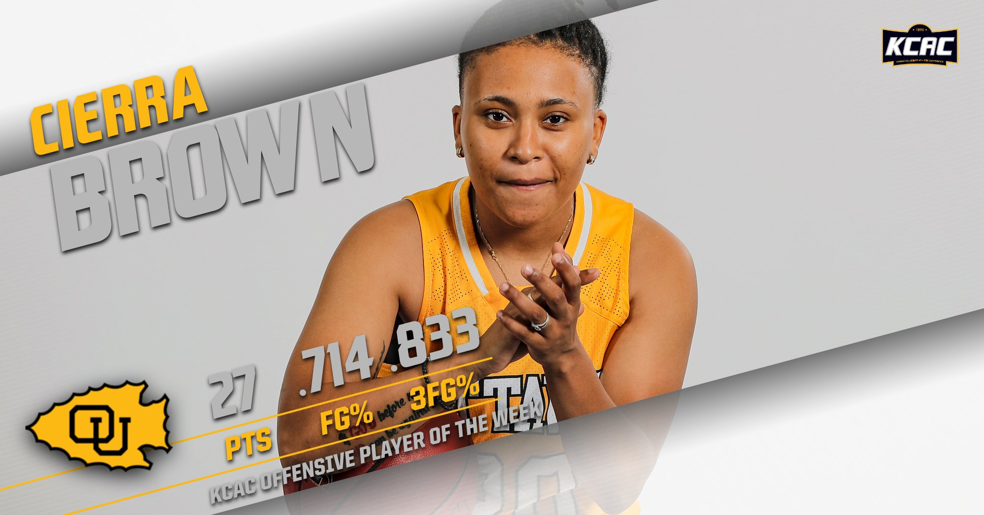 Cierra Brown Named KCAC Offensive Player of the Week - Ottawa University