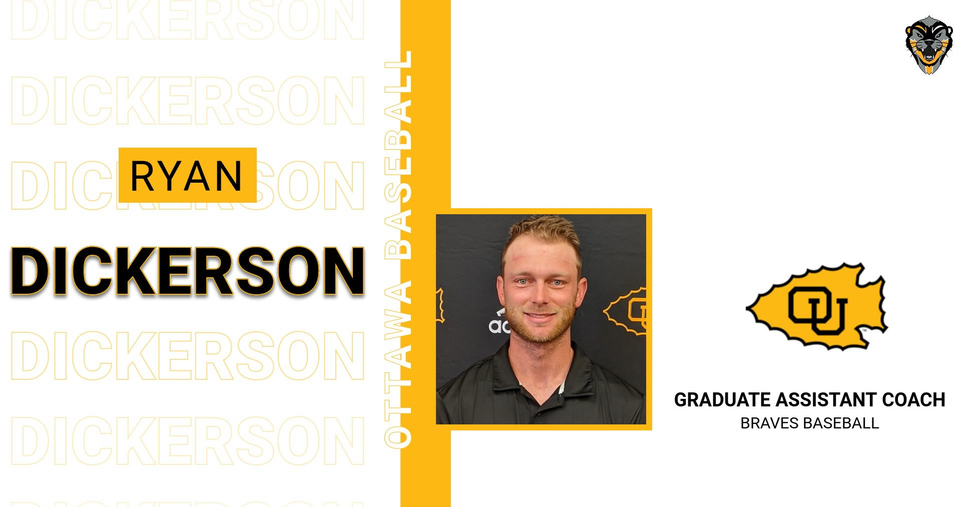 Baseball Adds Ryan Dickerson to its Coaching Staff - Ottawa University