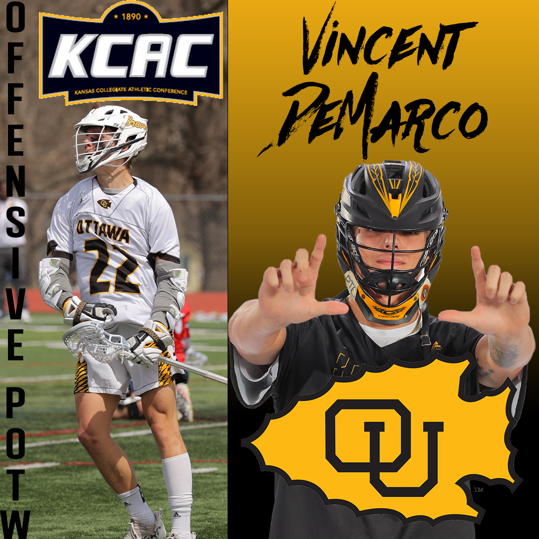 DeMarco Earns Second KCAC POTW Award - Ottawa University